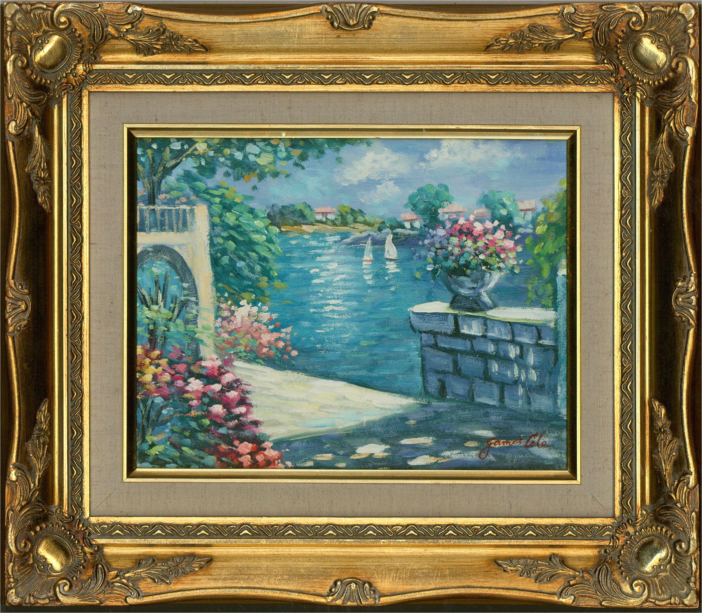 James Cole - 20th Century Acrylic, Lakeside Terrace von James Cole ...
