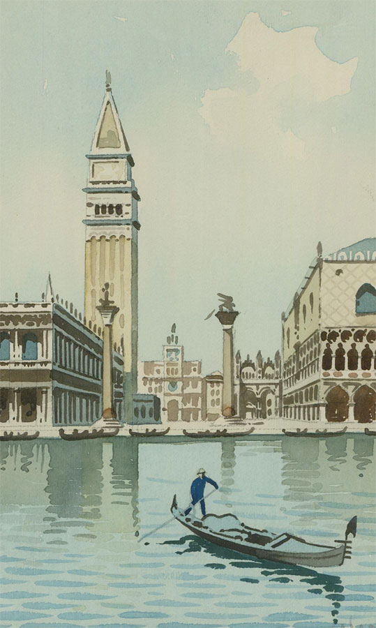 Casari - 20th Century Watercolour, View of Doge's Palace, Venice by ...