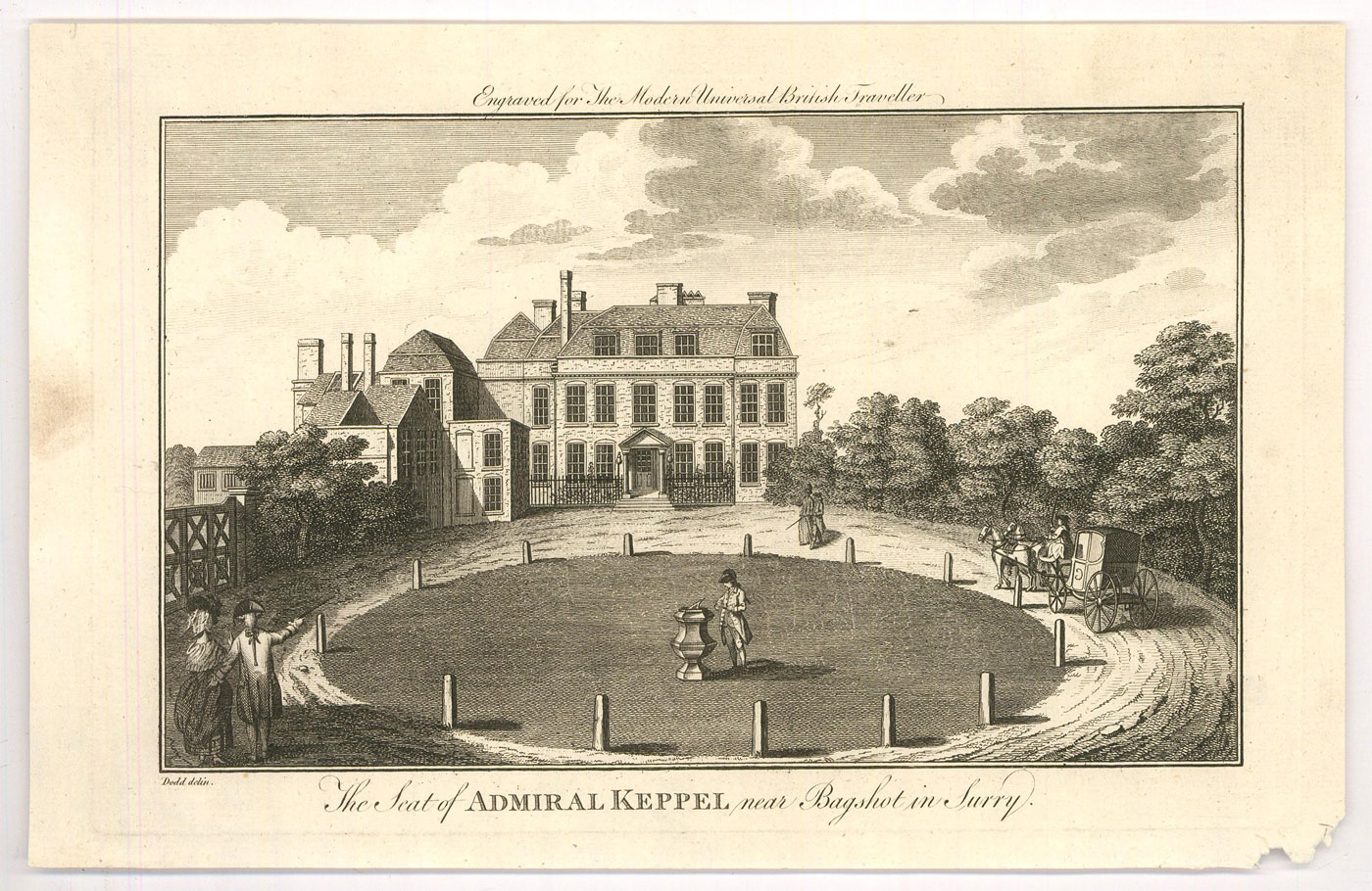 Robert Dodd - 1779 Etching, The Seat of Admiral Keppel near Bagshot in ...
