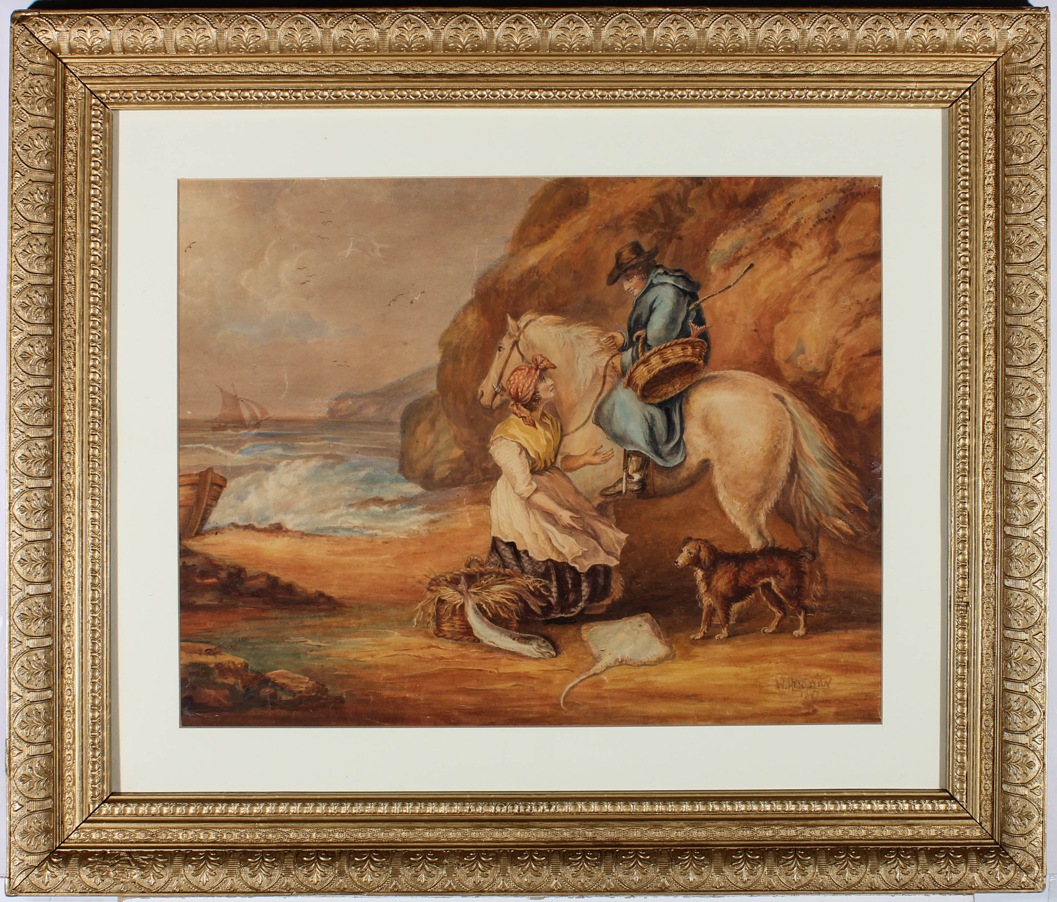 After George Morland - 1847 Watercolour, Selling Fish von After George ...