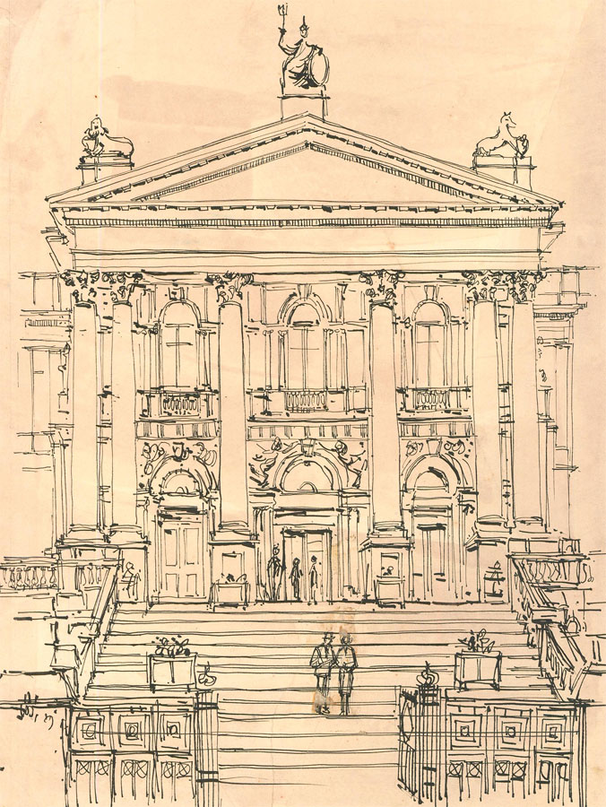 Peter Collins ARCA - 20th Century Pen and Ink Drawing, Tate Britain by ...