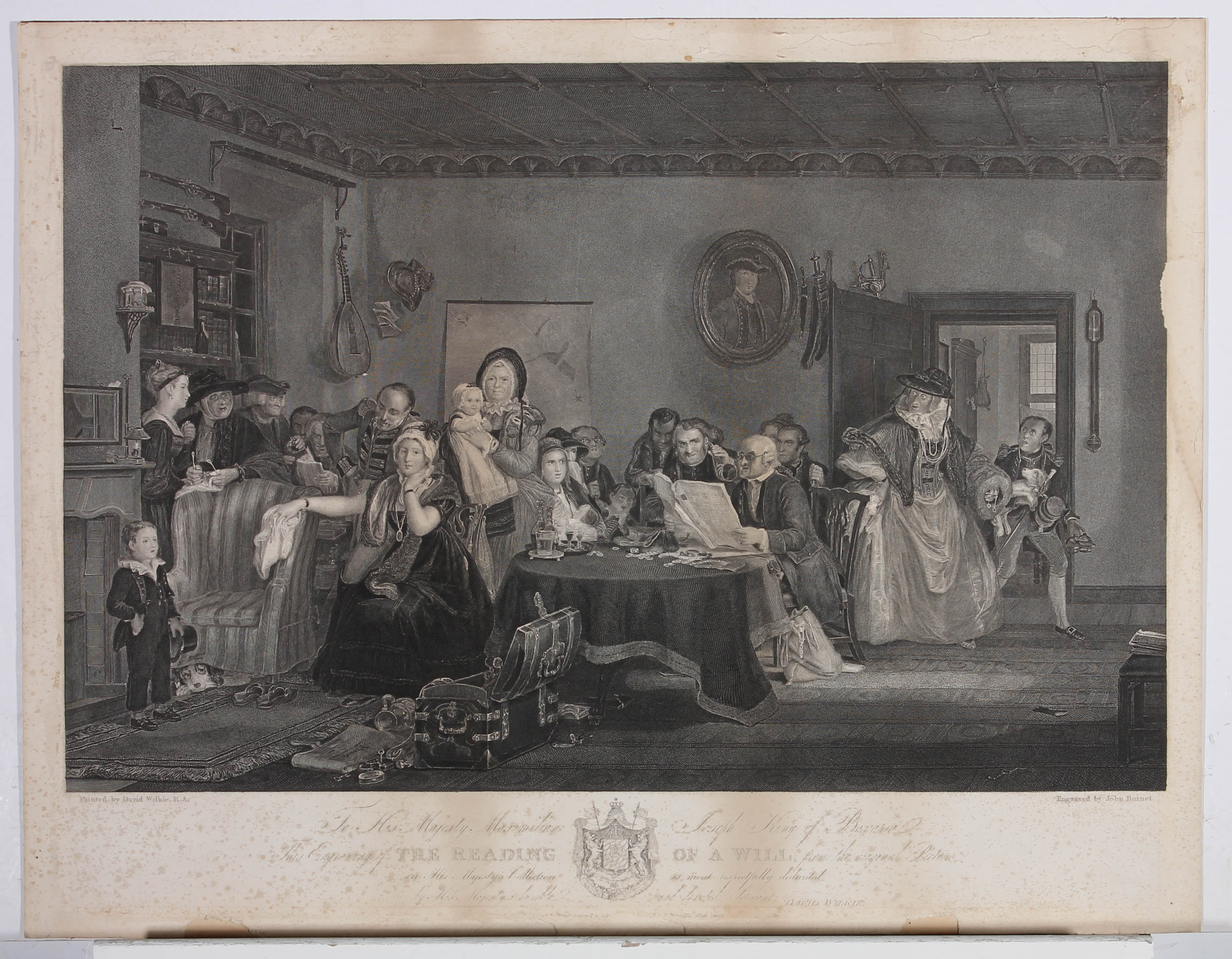 John Burnet after David Wilkie - 1825 Engraving, The Reading Of A Will ...