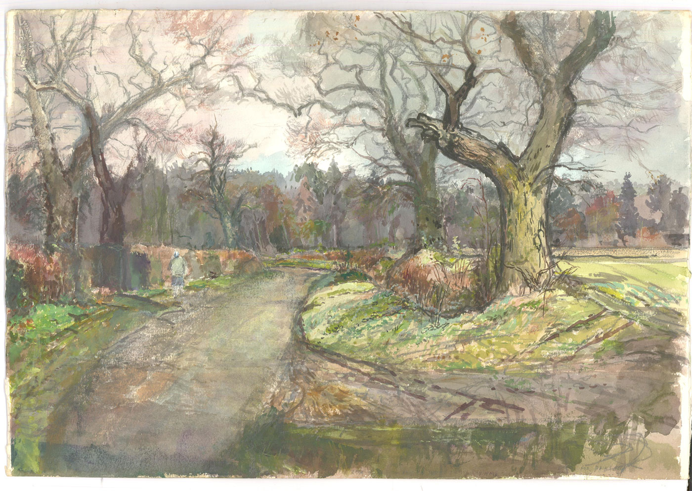 Keith Johnson (1931-2018) - 1997 Watercolour, Winding Path von Keith ...