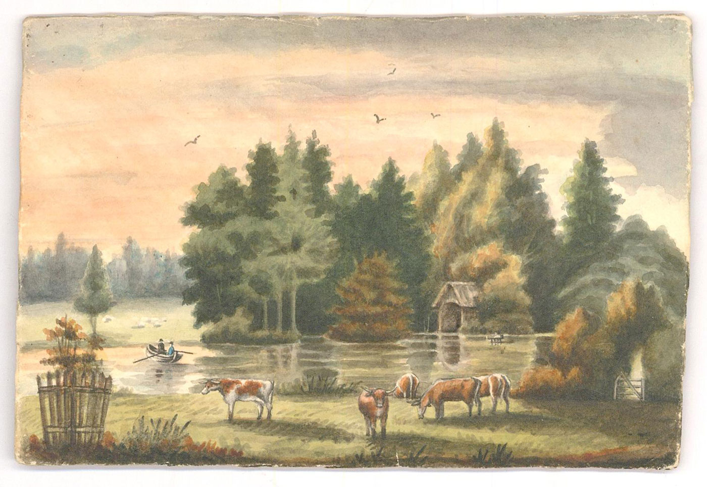 Anne Constance Draper - Early 19th Century Watercolour, Along the River ...