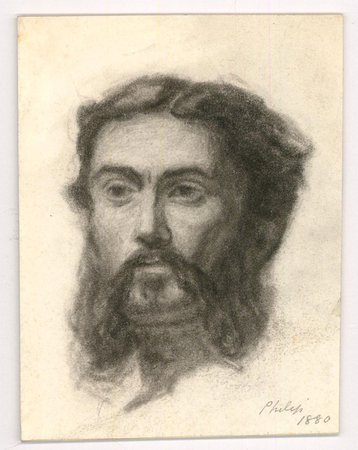 Philip - 1880 Charcoal Drawing, Moustached Victorian Man by Philip ...