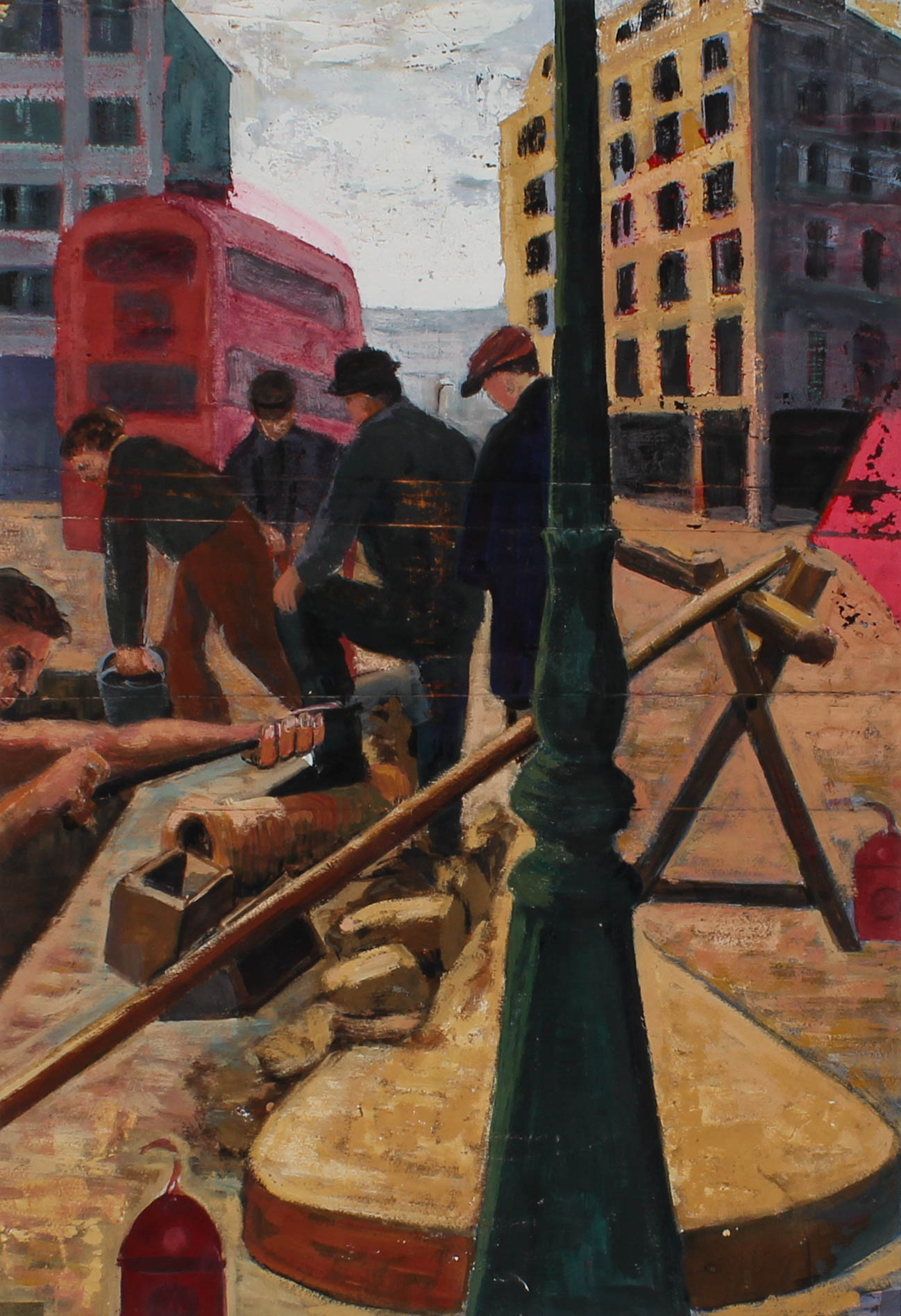Framed 20th Century Acrylic - City Maintenance: Art / Print / Poster ...