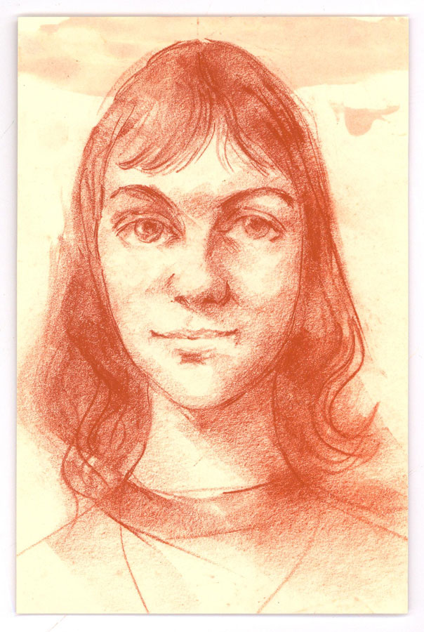 Peter Collins ARCA - 20th Century Pastel, Woman In Brown von Peter ...