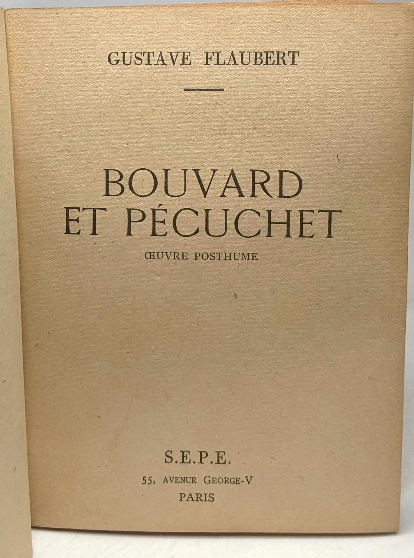 Bouvard et Pécuchet - oeuvre posthume / lectures de Paris de Gustave ...