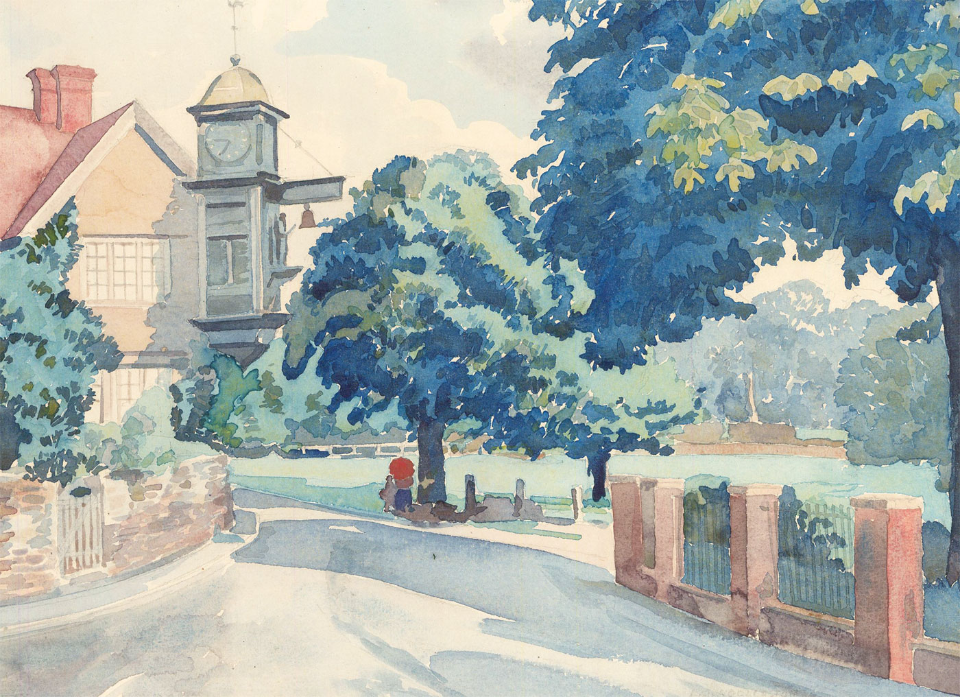 M. D. Dawson - 20th Century Watercolour, Heart of the Village von M. D ...