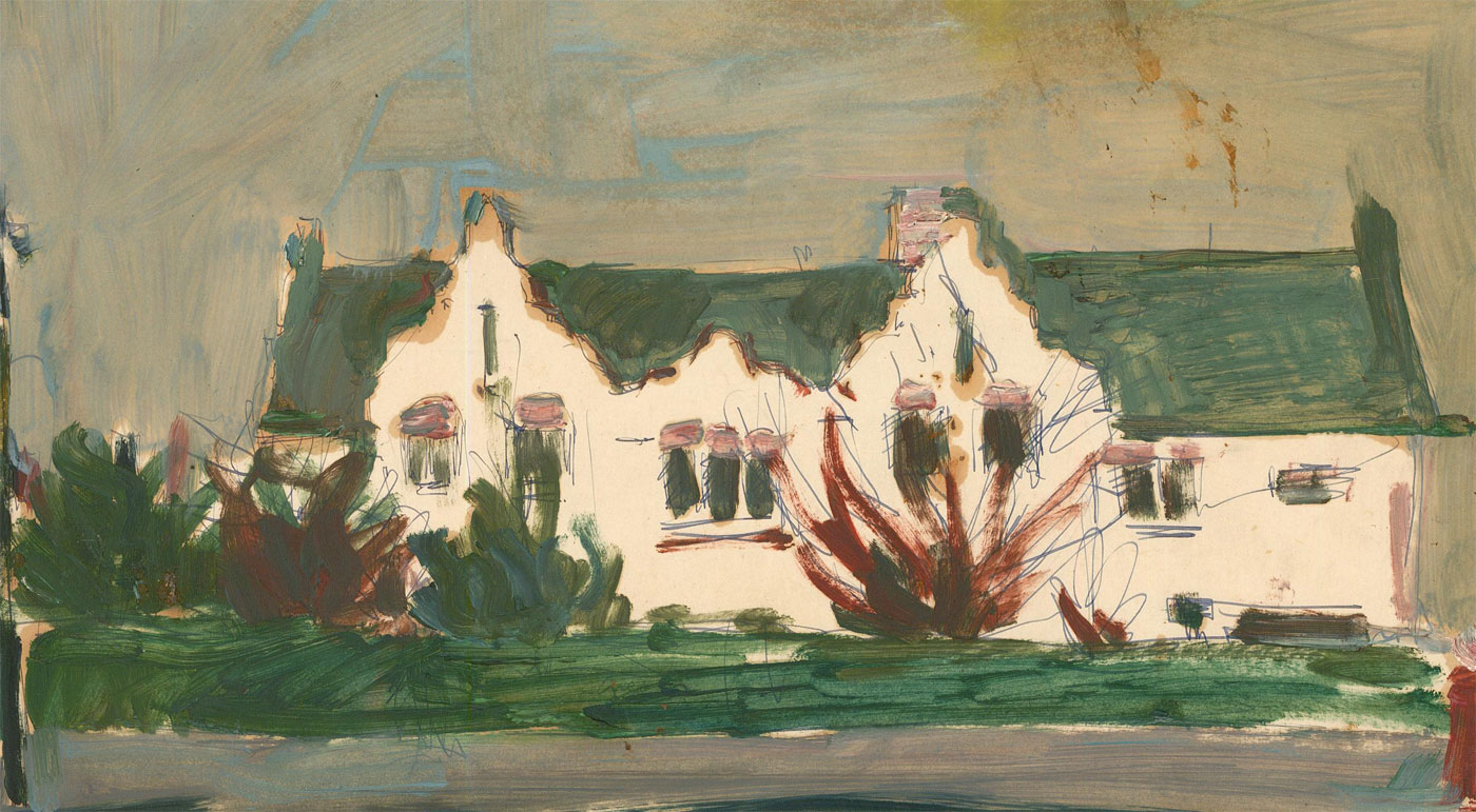 Peter Collins ARCA - Mid 20th Century Oil, The Gable House by Peter ...