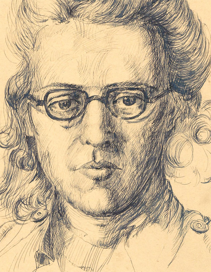 Peter Collins ARCA - 20th Century Pen and Ink Drawing, Lady In ...