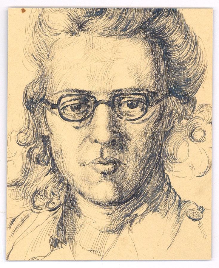 Peter Collins ARCA - 20th Century Pen and Ink Drawing, Lady In ...