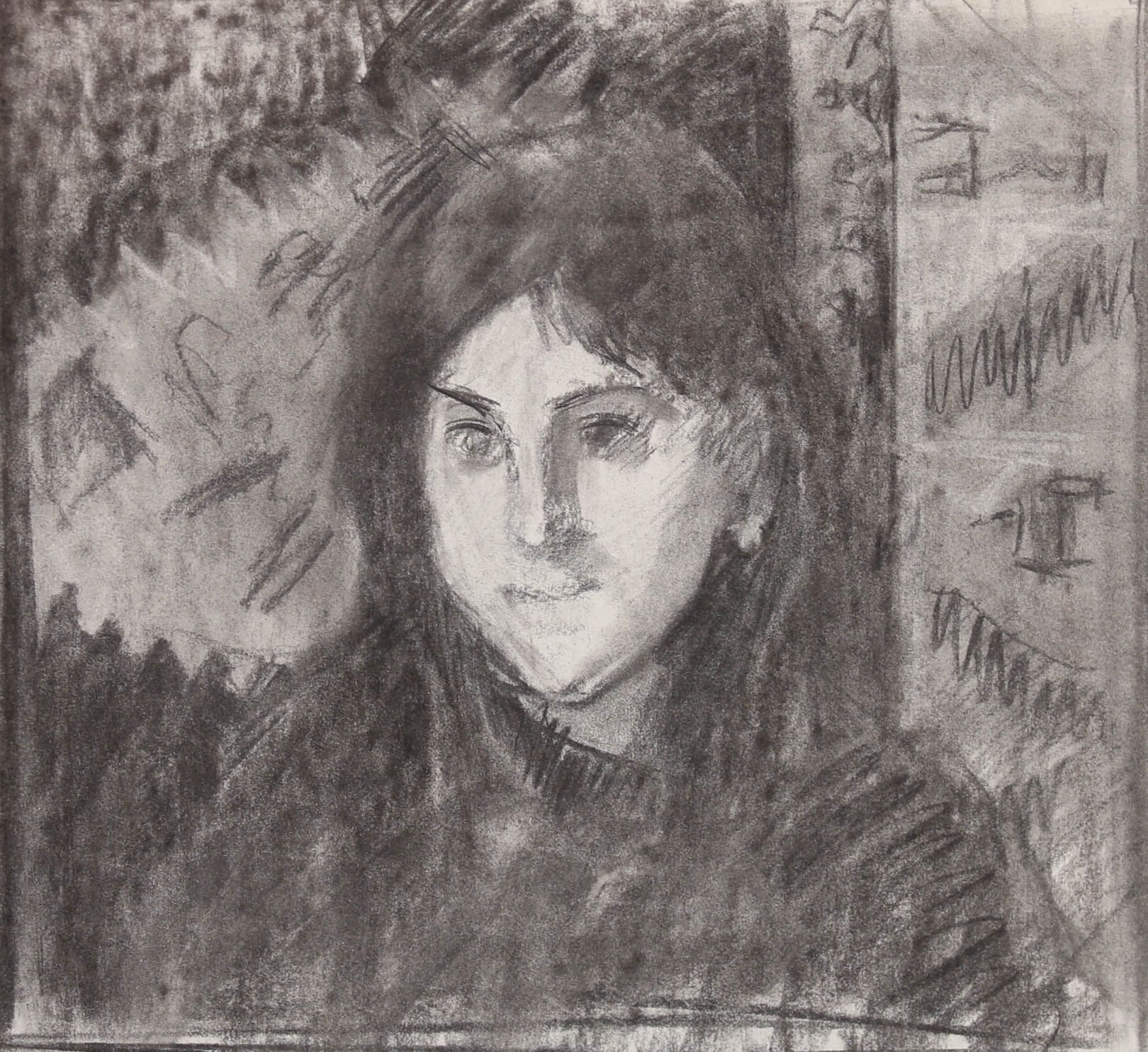 Jane Bond RP NEAC - 20th Century Charcoal Drawing, Tonal Portrait by ...