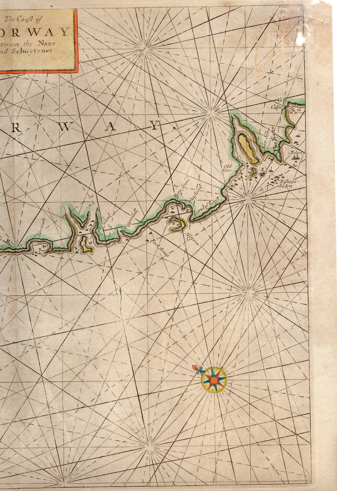Rare-Antique Map-NORWAY-NAZE-SCHUYTENES-COASTAL MAP-Thornton-1702 ...