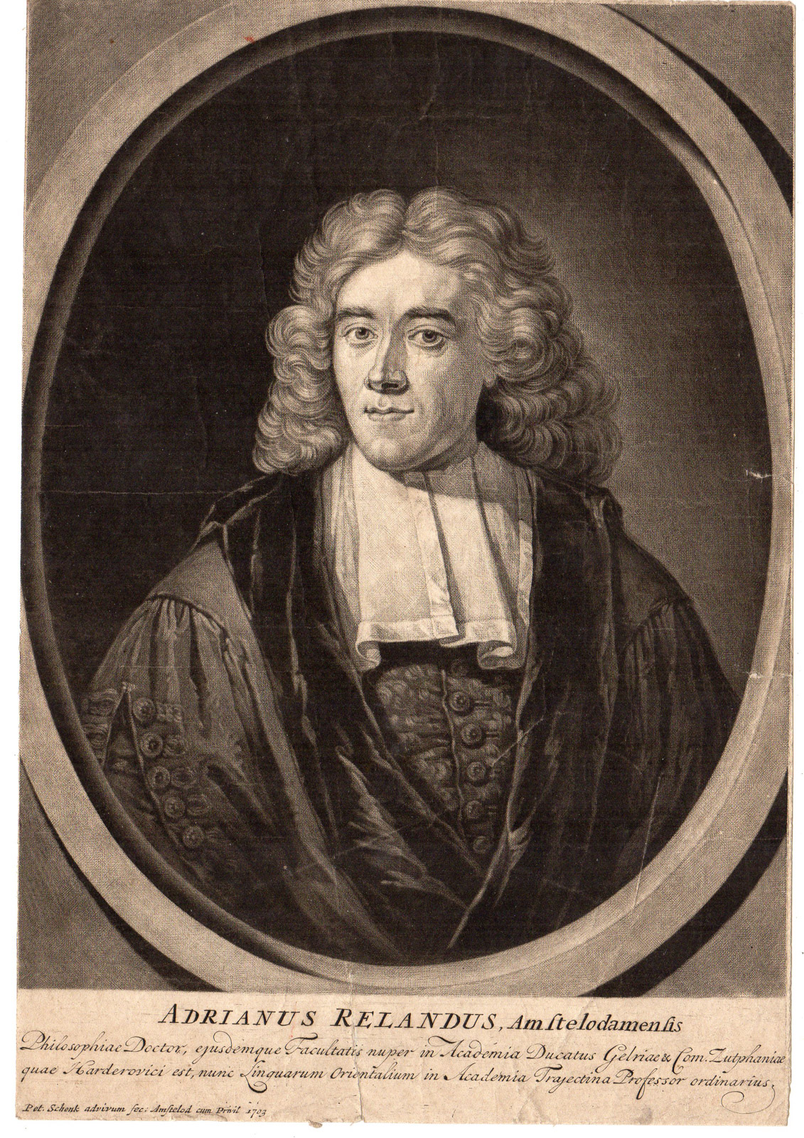 Antique Print-PROFESSOR-ADRIANUS RELAND-EASTERN LANGUAGES-Schenk-1703 ...