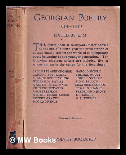 Georgian poetry 1918-1919 by Marsh, Edward Howard: (1919) First Edition ...