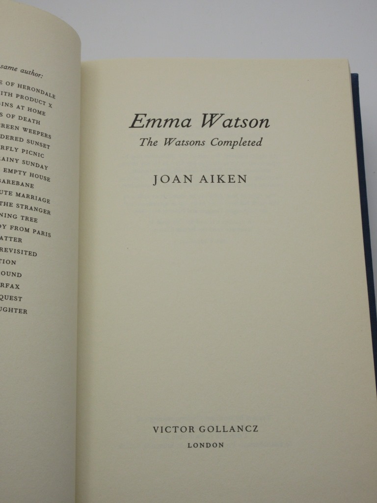 Emma Watson: The Watsons Completed by Jane Austen / Joan Aiken: Fine ...
