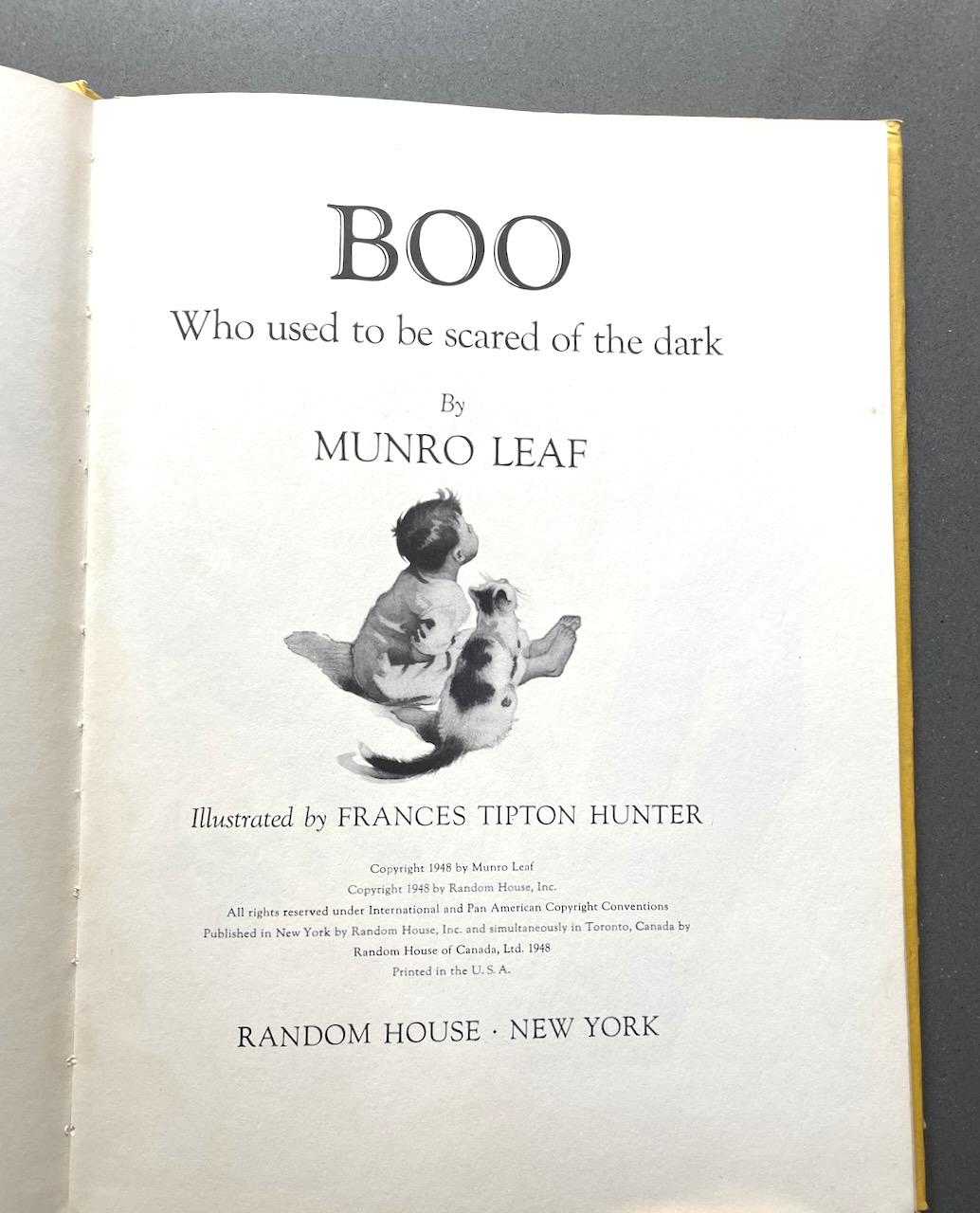 BOO Who Used to Be Scared of the Dark by Leaf, Munro: Fine Hardcover ...