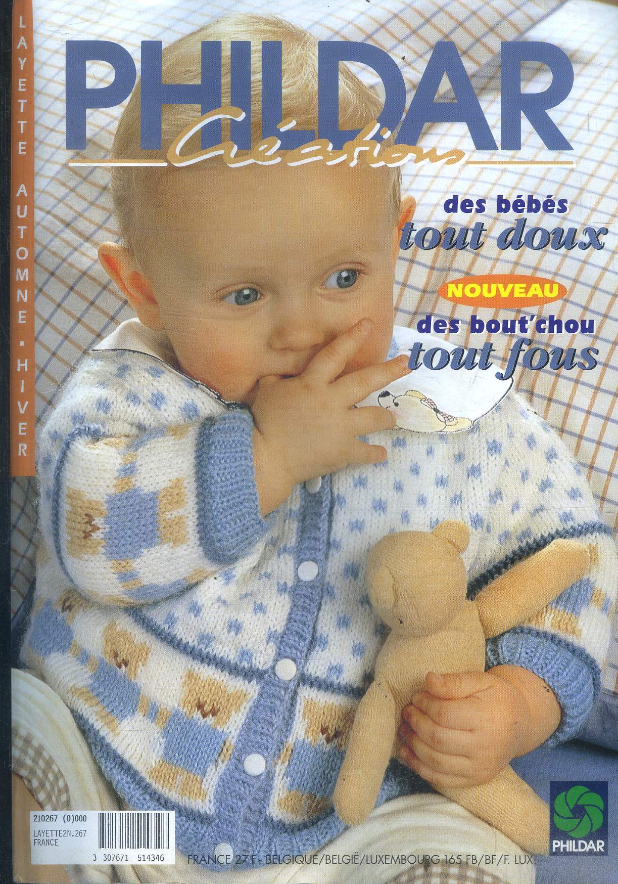 Phildar creations laytte N°267 automne hiver 1995 - des bebes tout doux ...