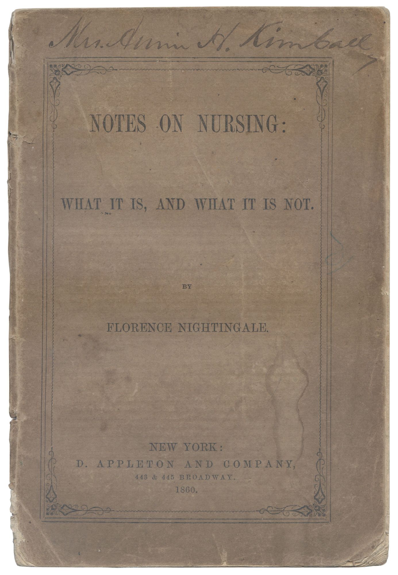 Notes on Nursing: What It Is, and What It Is Not by NIGHTINGALE ...