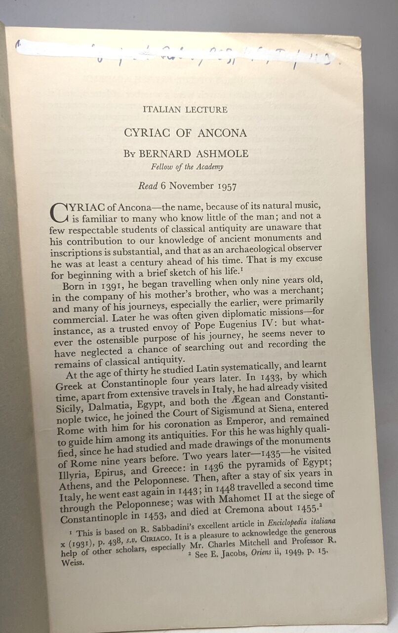 Cyriac of Ancona - Italian lecture british academy 1957 by Bernard ...