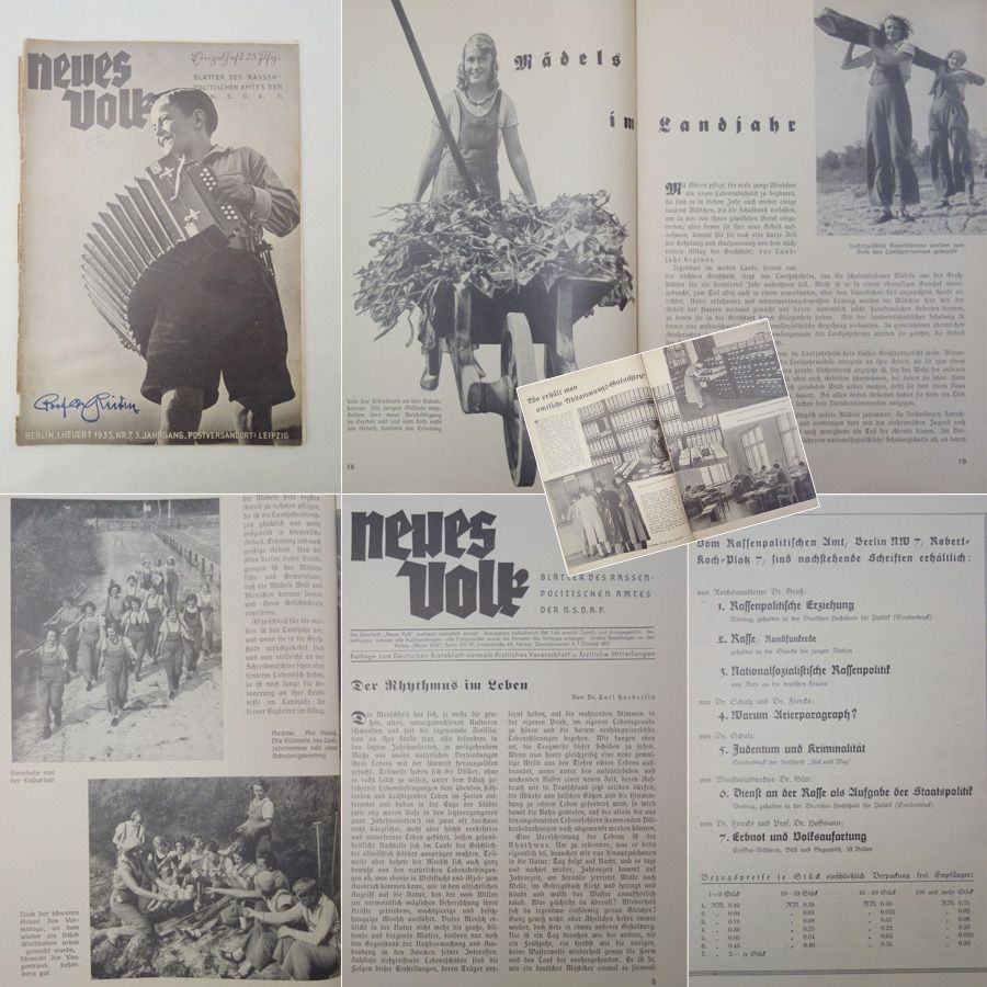 Neues Volk. Blätter des Rassenpolitischen Amtes der NSDAP. Heft 7, 1 ...