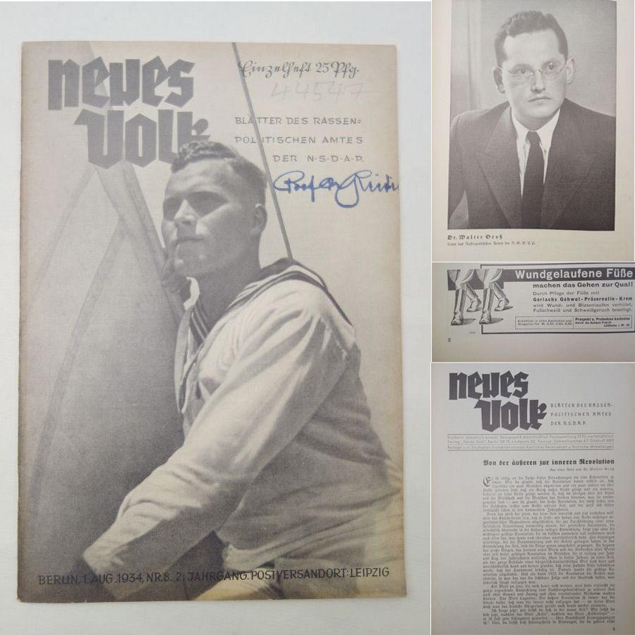 Neues Volk. Blätter des Rassenpolitischen Amtes der NSDAP. Heft 8, 1 ...