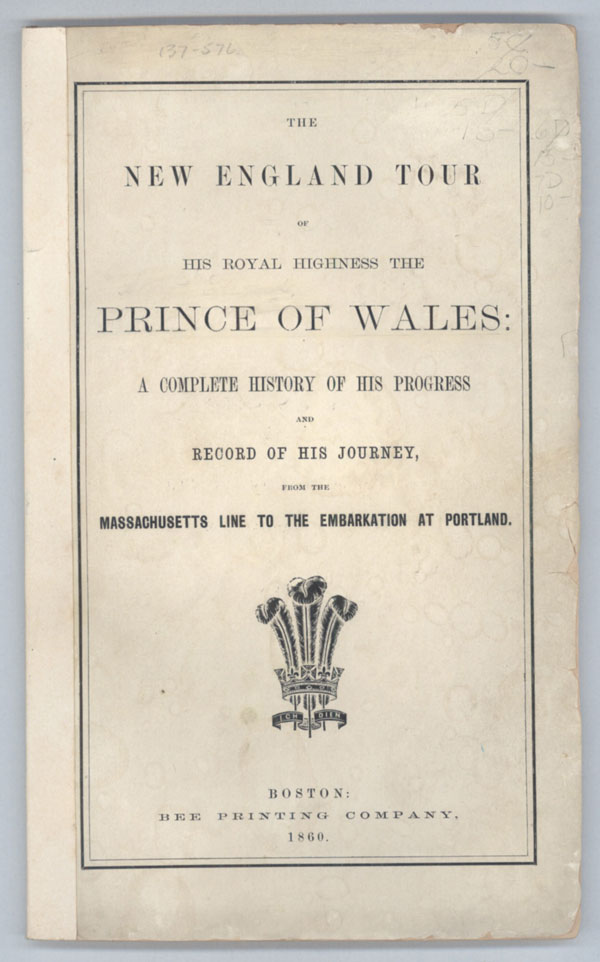 THE NEW ENGLAND TOUR OF HIS ROYAL HIGHNESS THE PRINCE OF WALES (BARON ...