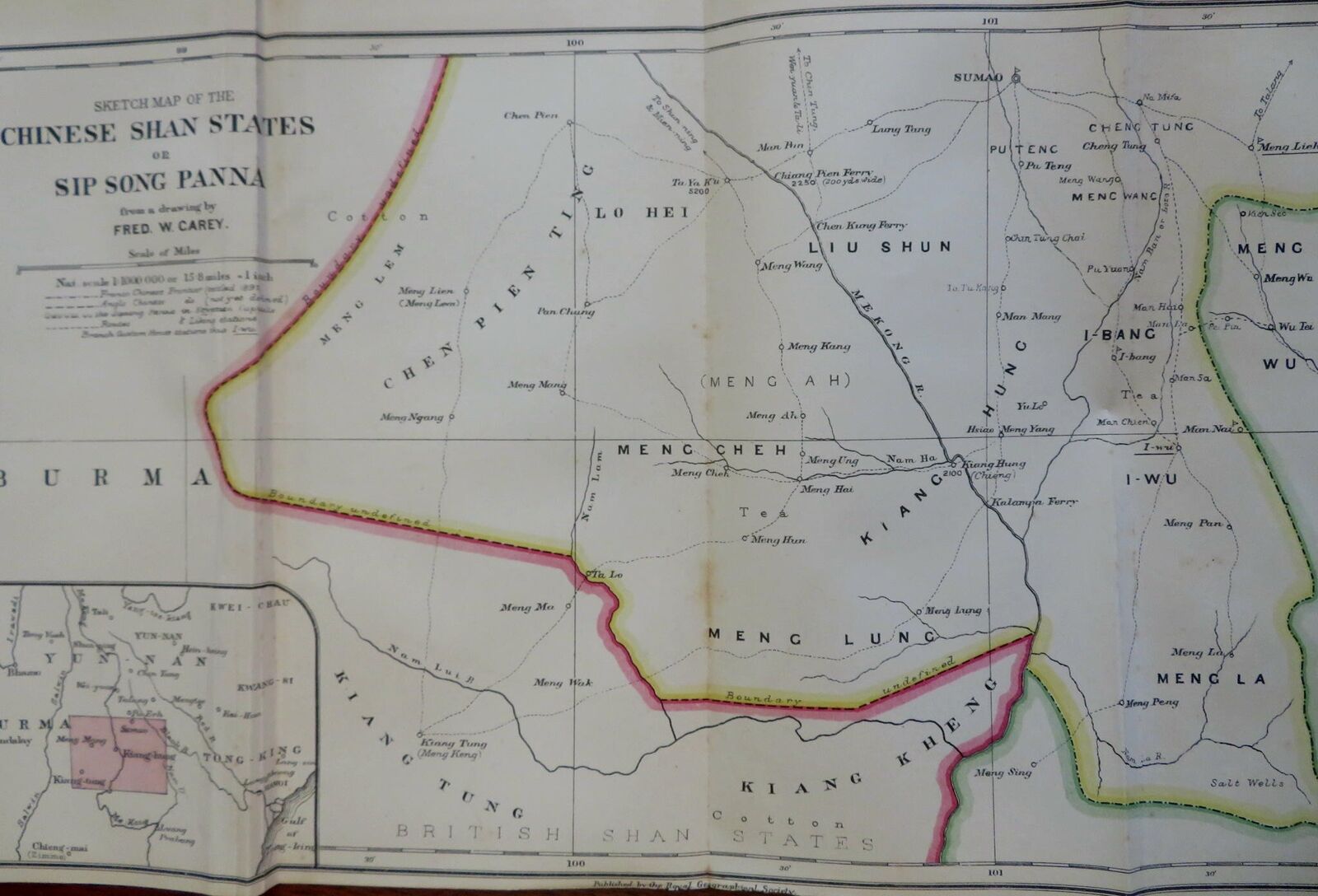Shan States Southeast Asia Thailand Myanmar 1899 Johnston scarce ...
