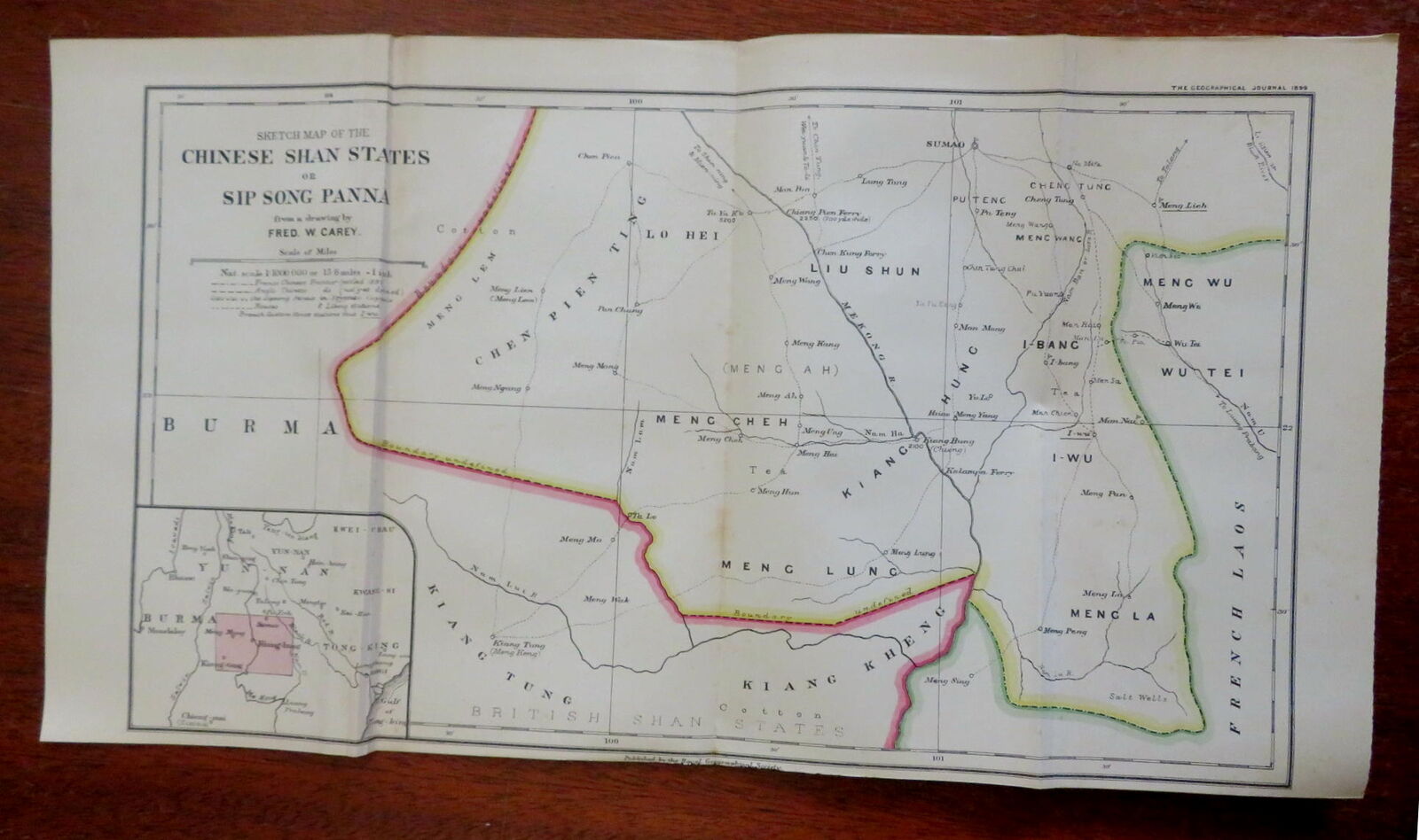 Shan States Southeast Asia Thailand Myanmar 1899 Johnston scarce ...