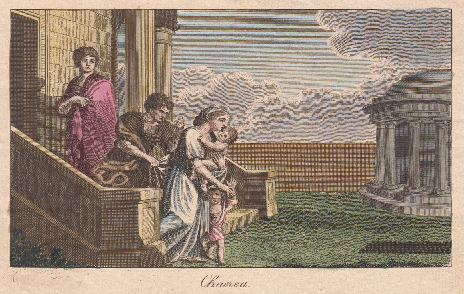 Chaerea, wohl Cassius Chaerea mit Frau und Kindern auf einer ...