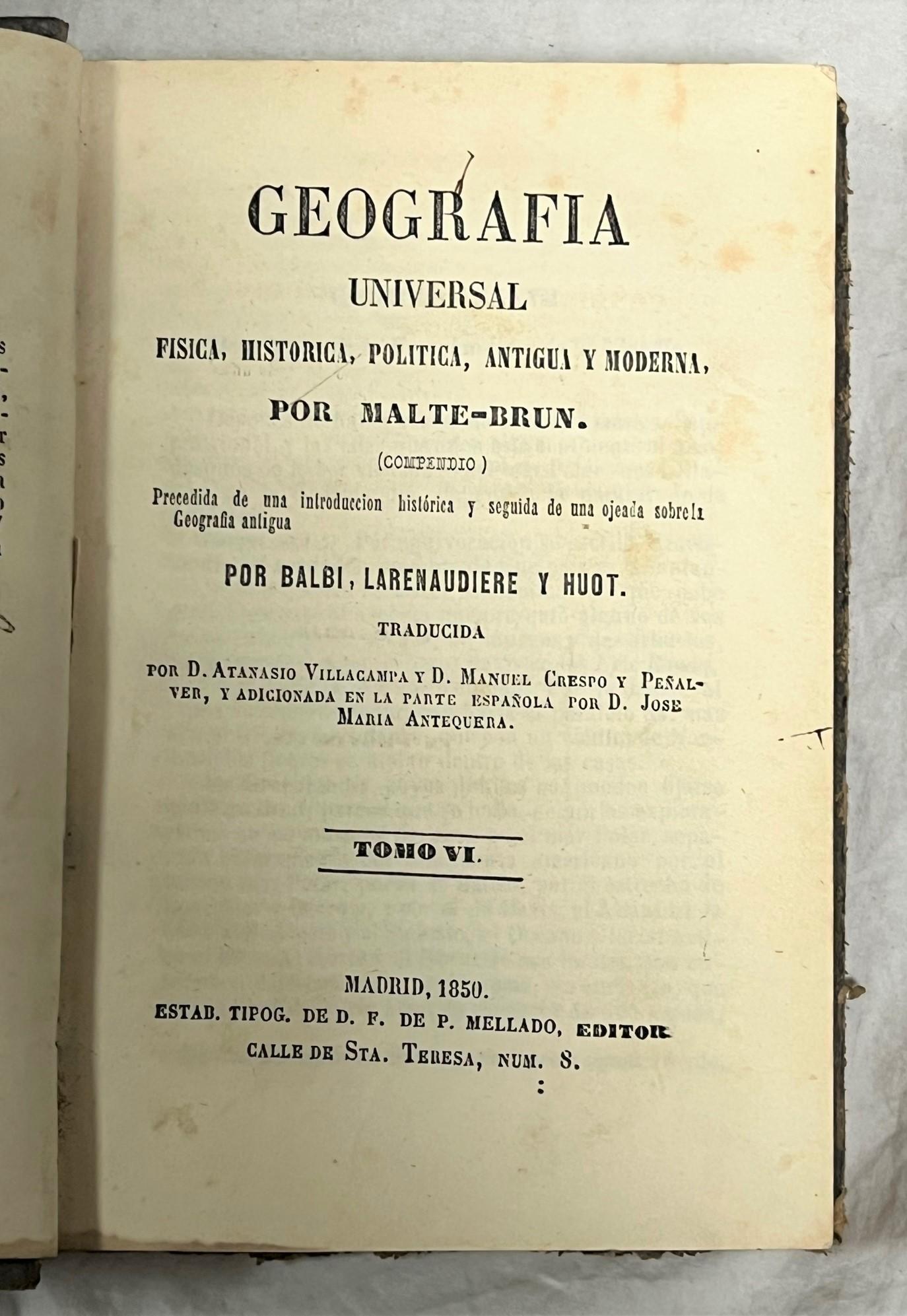 GEOGRAFÍA UNIVERSAL, física, histórica, política, antigua y moderna ...