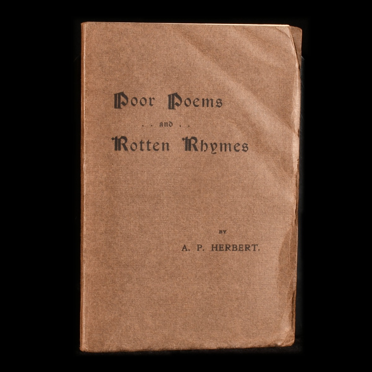 Poor Poems and Rotten Rhymes by A.P. Herbert: Very Good Paperback (1910 ...