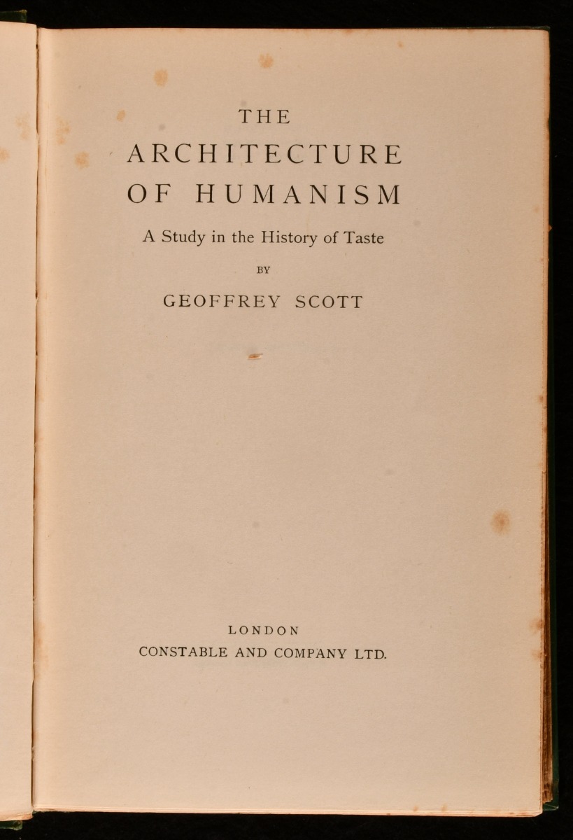 The Architecture of Humanism A Study in the History of Taste by ...