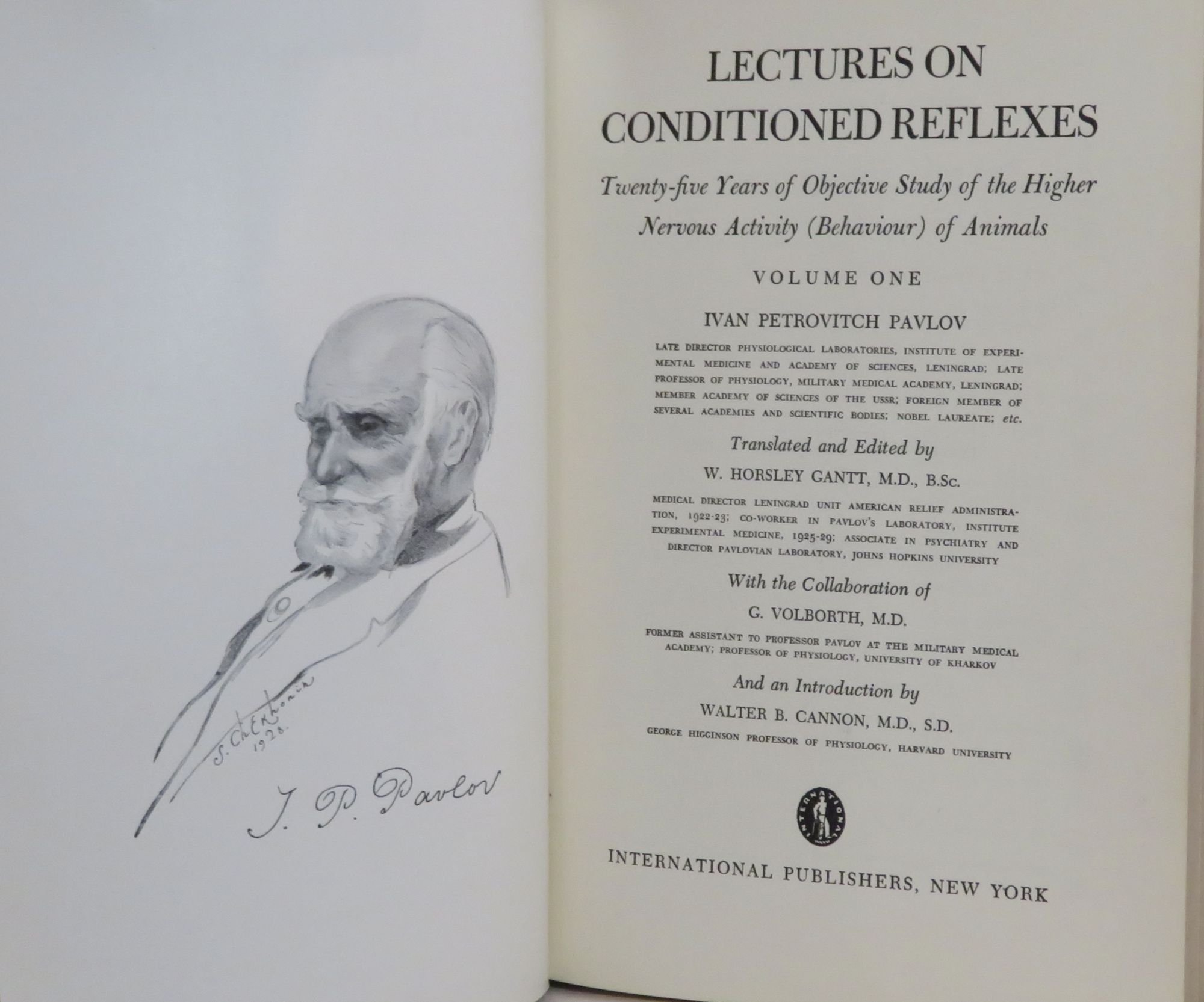 Lectures on Conditioned Reflexes [Two Volume Set] by Pavlov, Prof. Ivan ...