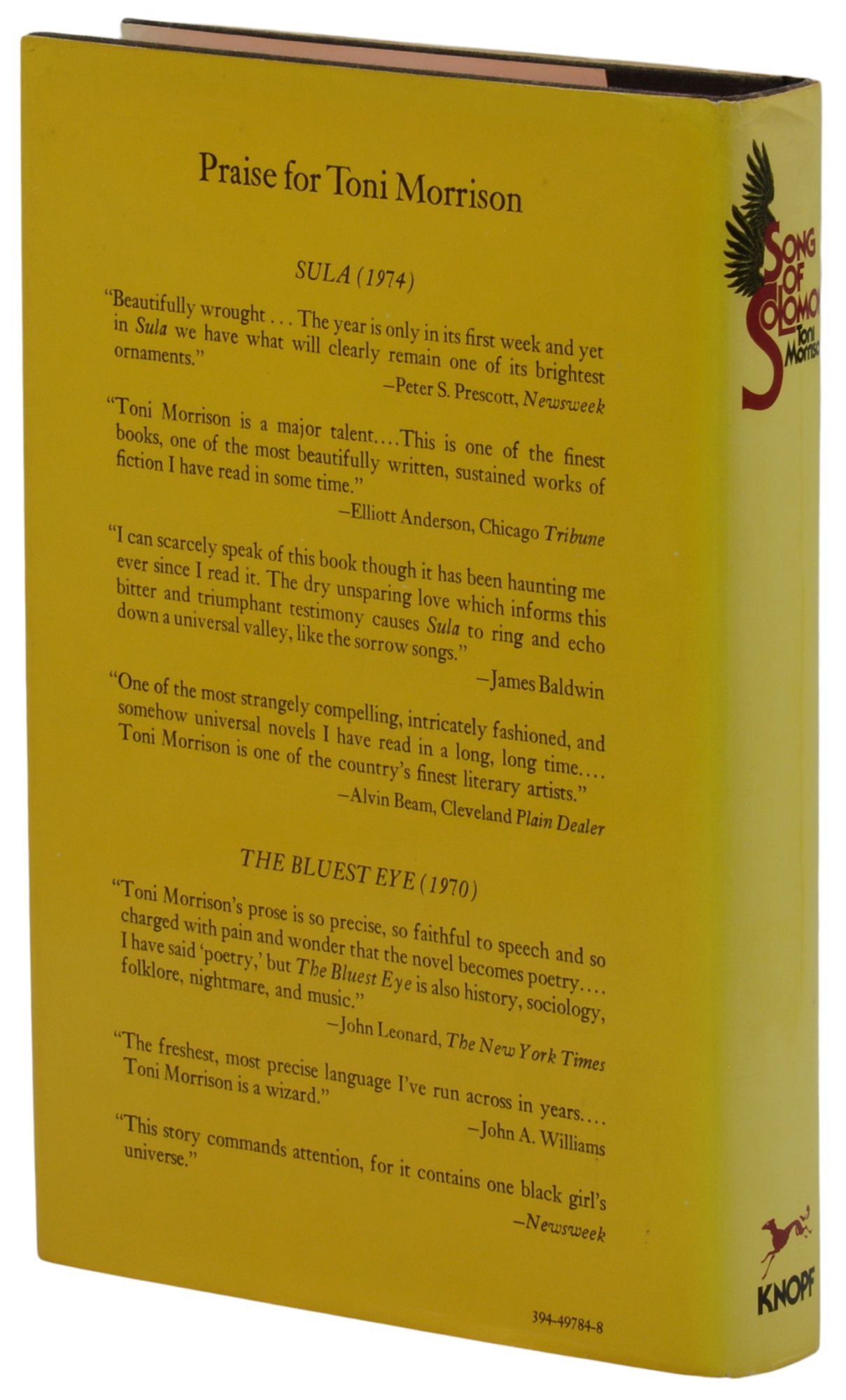 Song of Solomon by Morrison, Toni: Near Fine (1977) First Edition ...