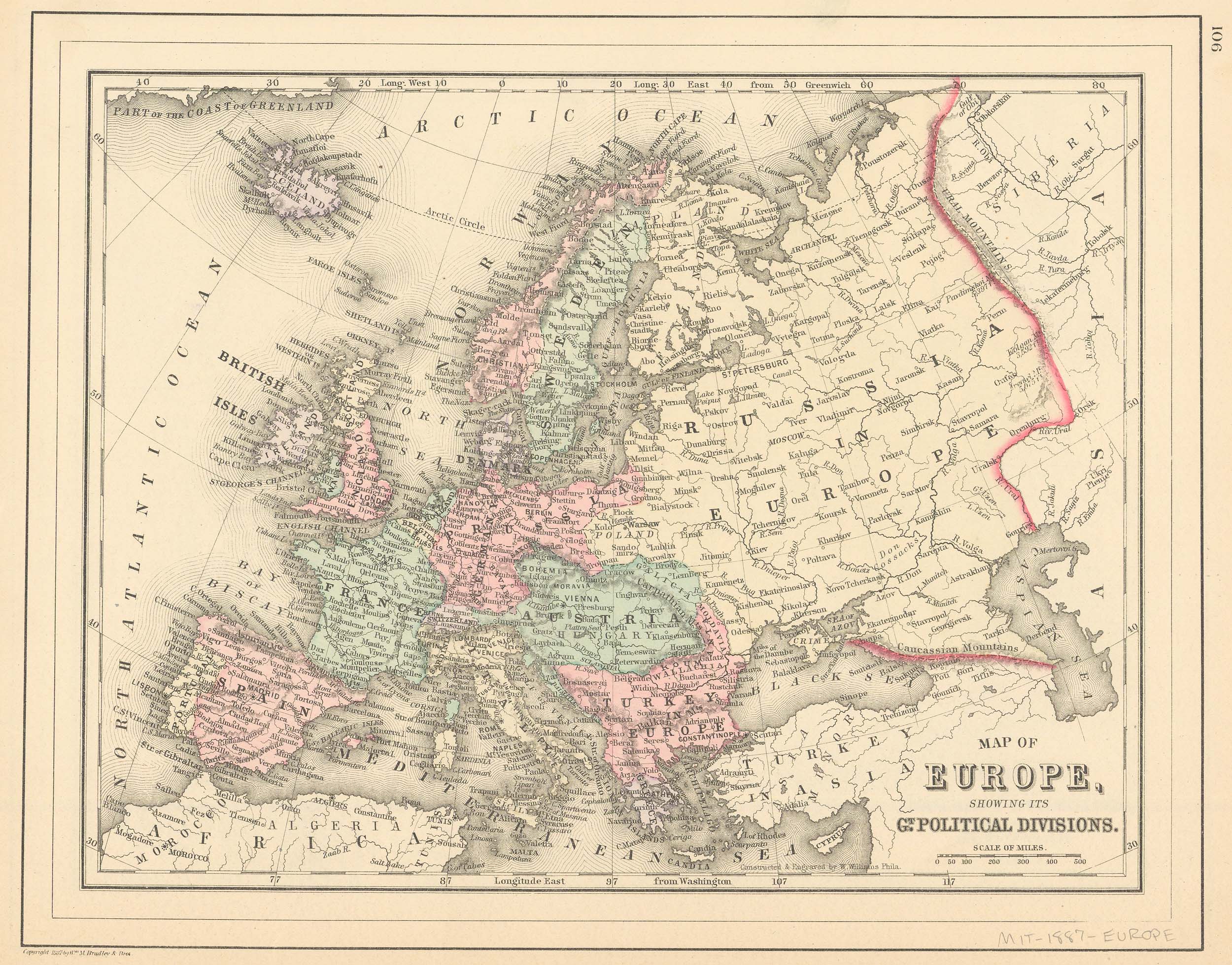 Map of Europe, Showing its Gt. Political Divisions by S. Augustus ...