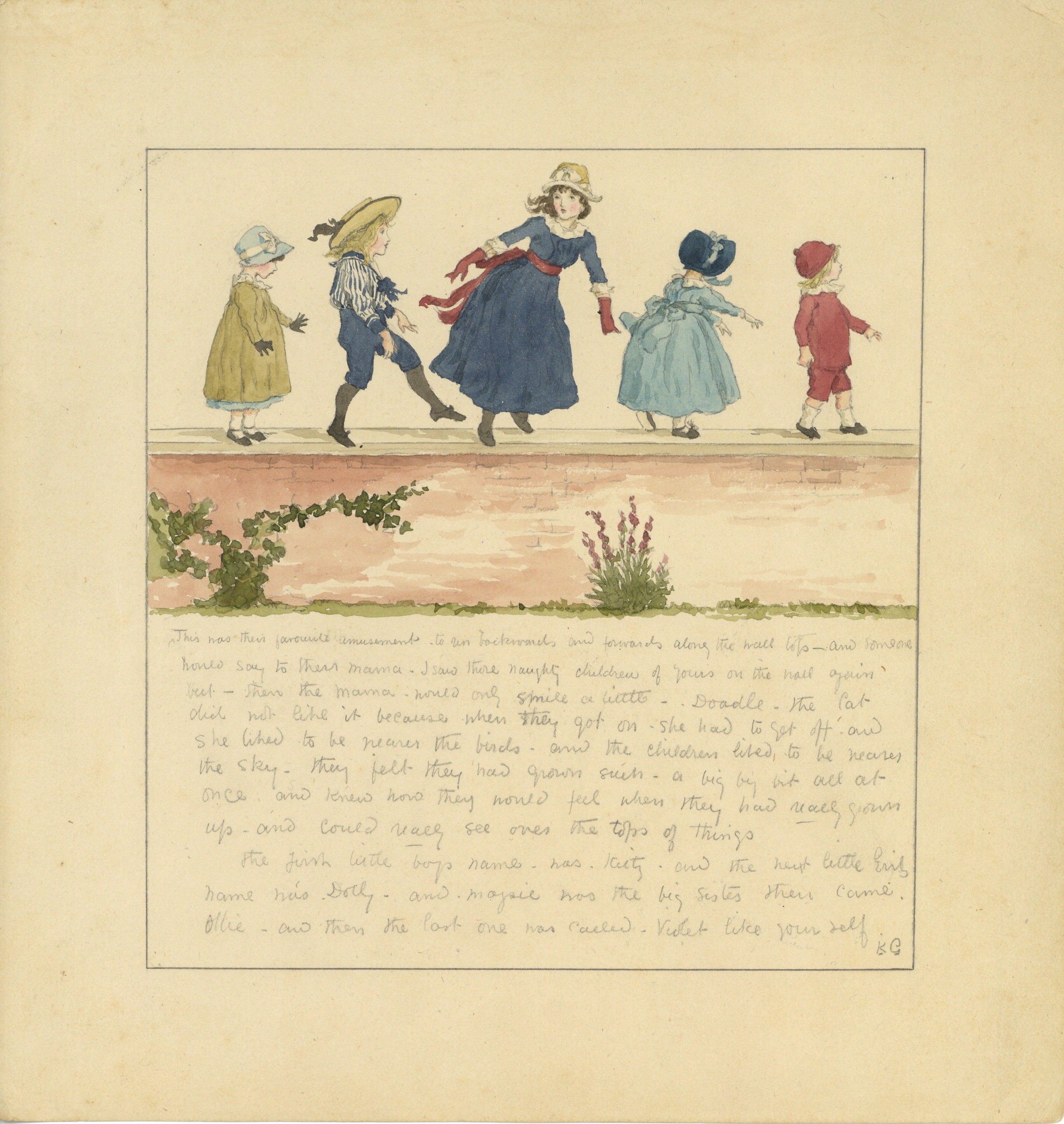 AN UNPUBLISHED KATE GREENAWAY MANUSCRIPT ILLUSTRATED WITH AN ORIGINAL ...