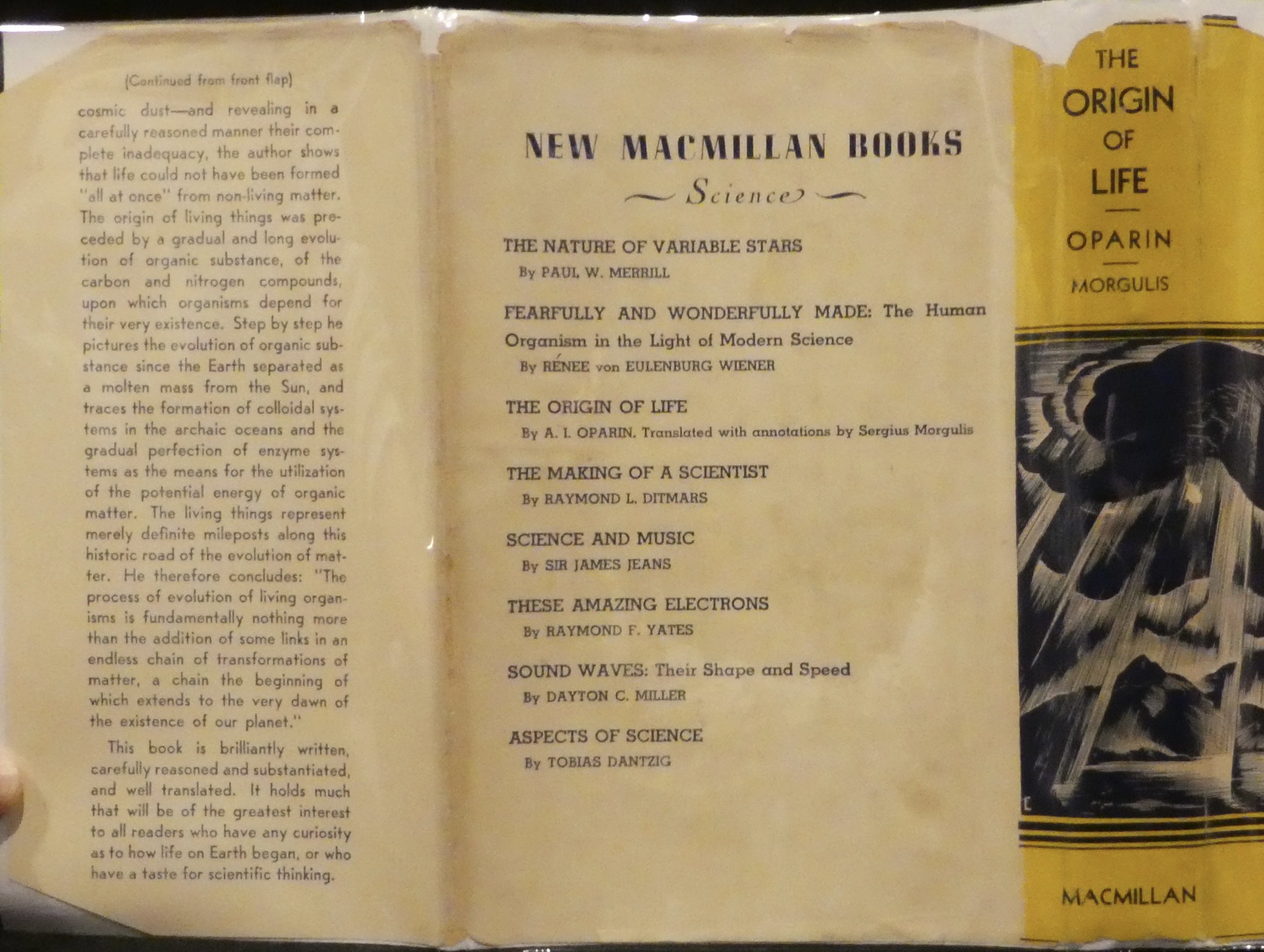 The Origin of Life by Oparin, A. I.: Very Good Hardcover (1938) 1st ...
