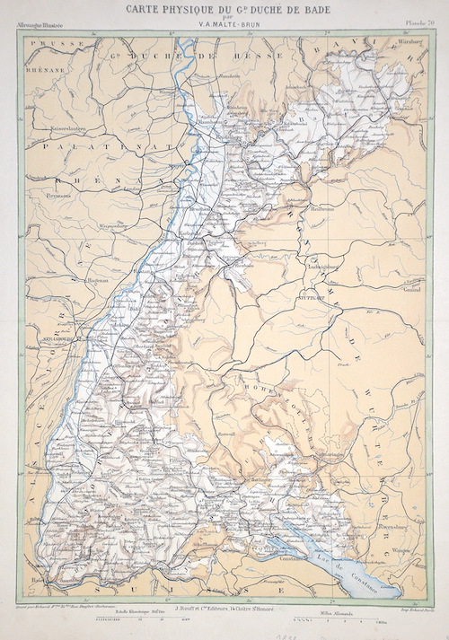 Carte physique du Gd. Duche de Bade par V. A. Malte-Brun by Malte-Brun ...