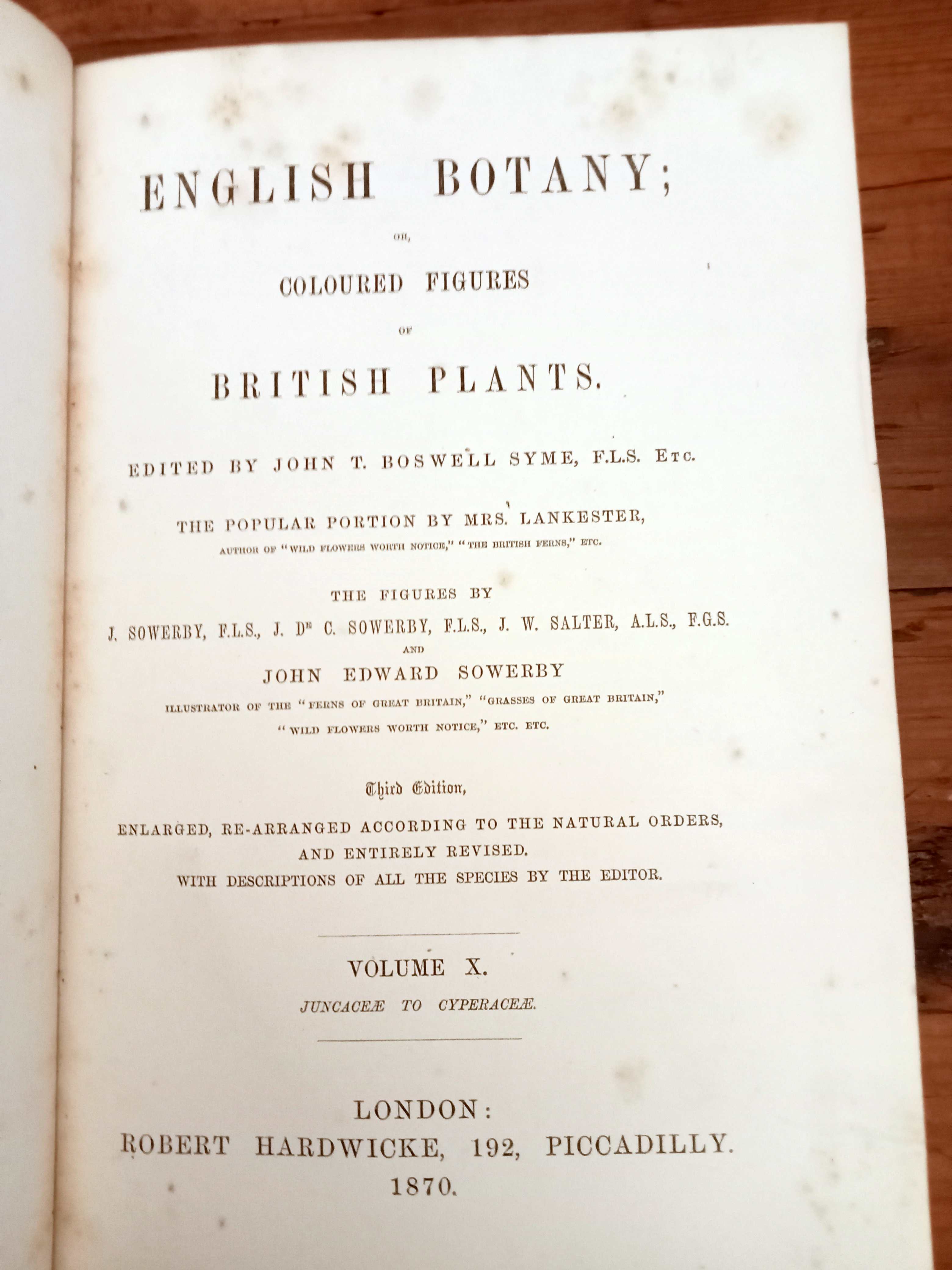 ENGLISH BOTANY; OR, COLOURED FIGURES OF BRITISH PLANTS. Vol. X ...