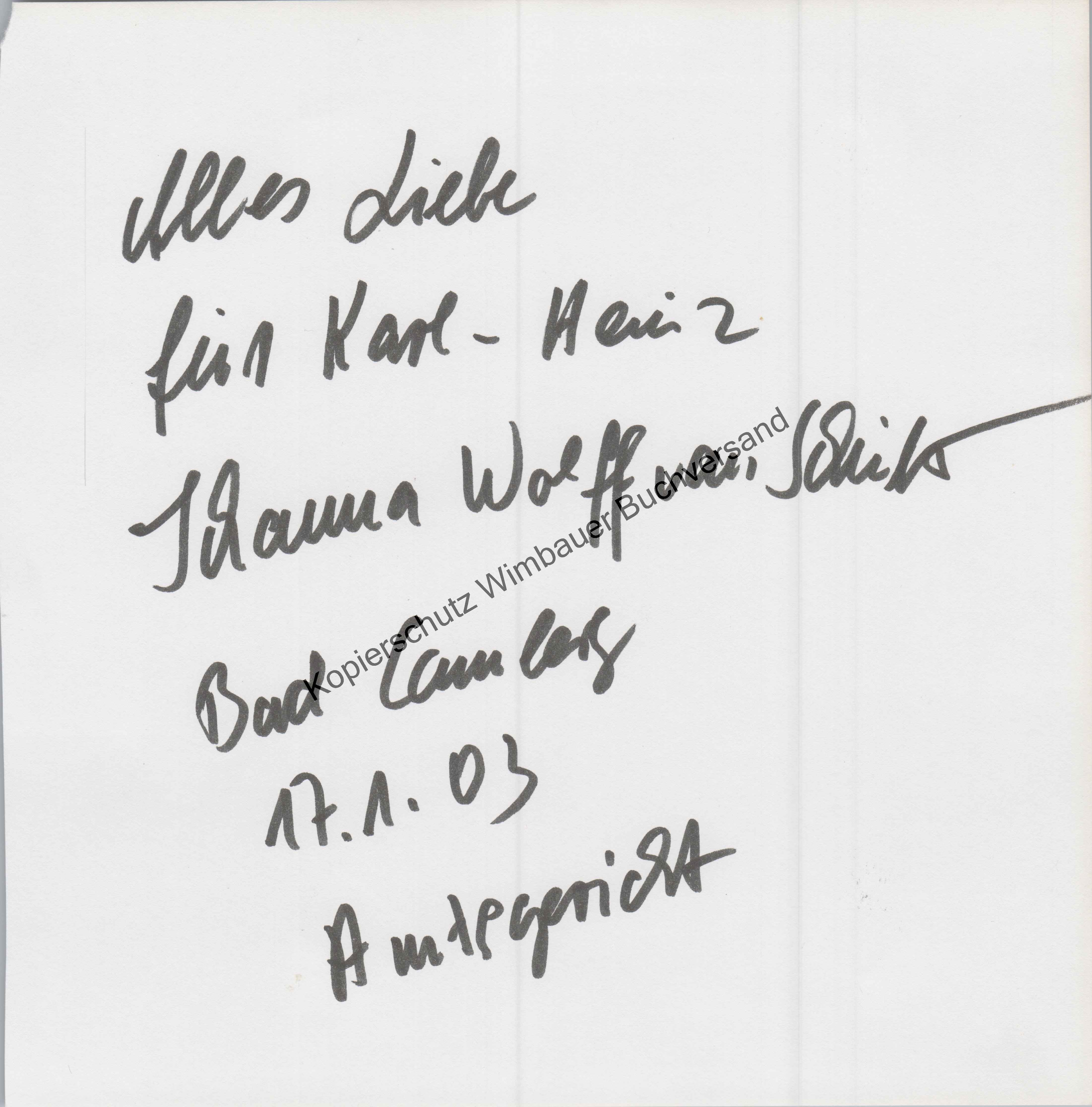 Original Autogramm Johanna Wolff von Schutter (1950-2013) /// Autograph ...
