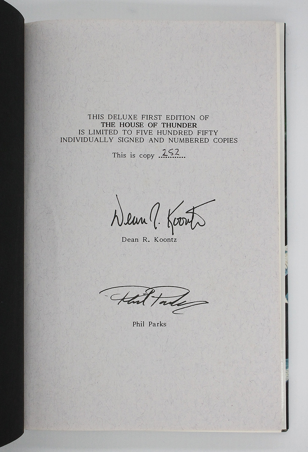 THE HOUSE OF THUNDER by KOONTZ, Dean R.; illustrated by PARKS, Phil ...