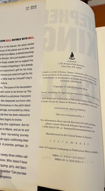 Cell - FIRST EDITION VG+ by Stephen King: Very Good Hardcover (2006 ...