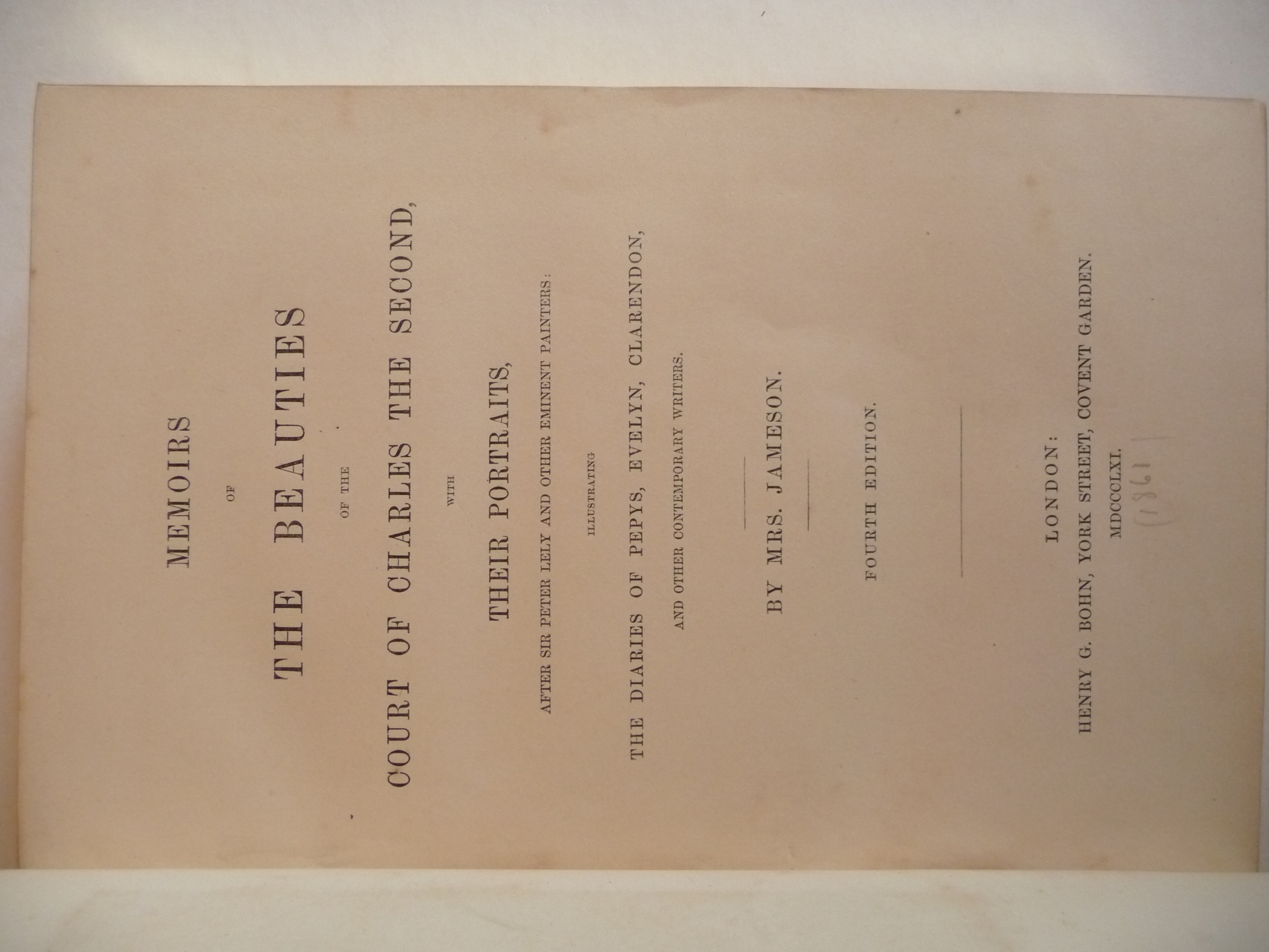 Memoirs of the Beauties of the Court of Charles the Second with their ...