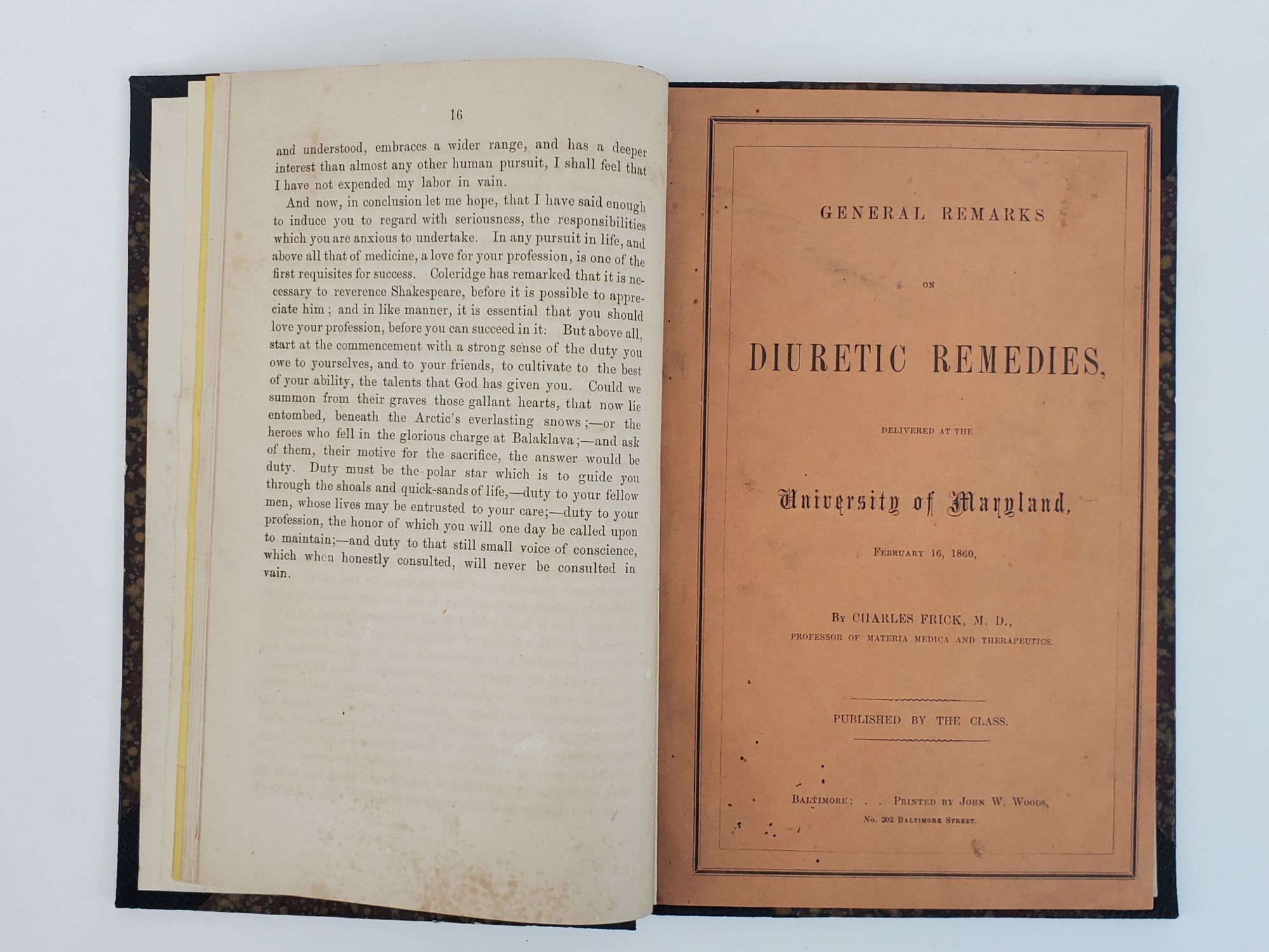 COLLECTED ADDRESSES von Frick, Wm. [William]; Frick, Charles: (1831 ...
