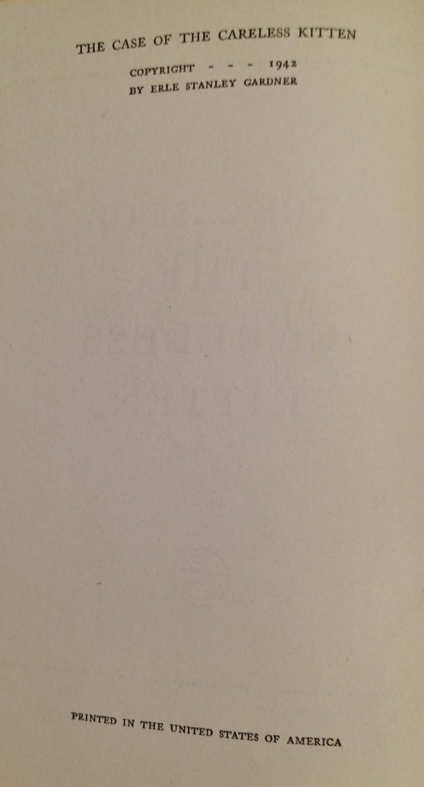 The Case of the Careless Kitten by Gardner, Erle Stanley: VG+ Hardback ...