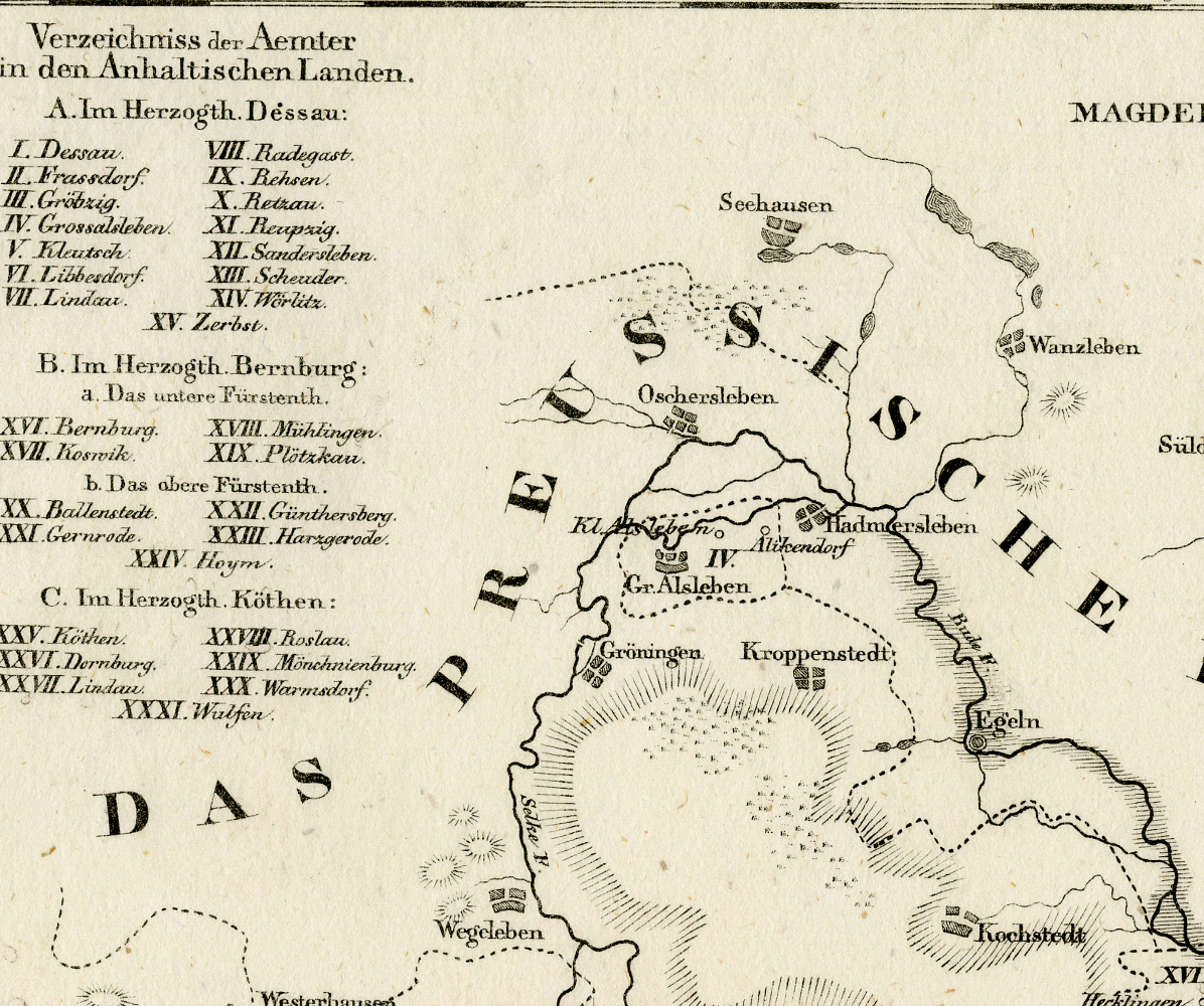 Antique Map-Region Dessau Bernburg Kothen-Herzogthümer-Ersch und Gruber ...