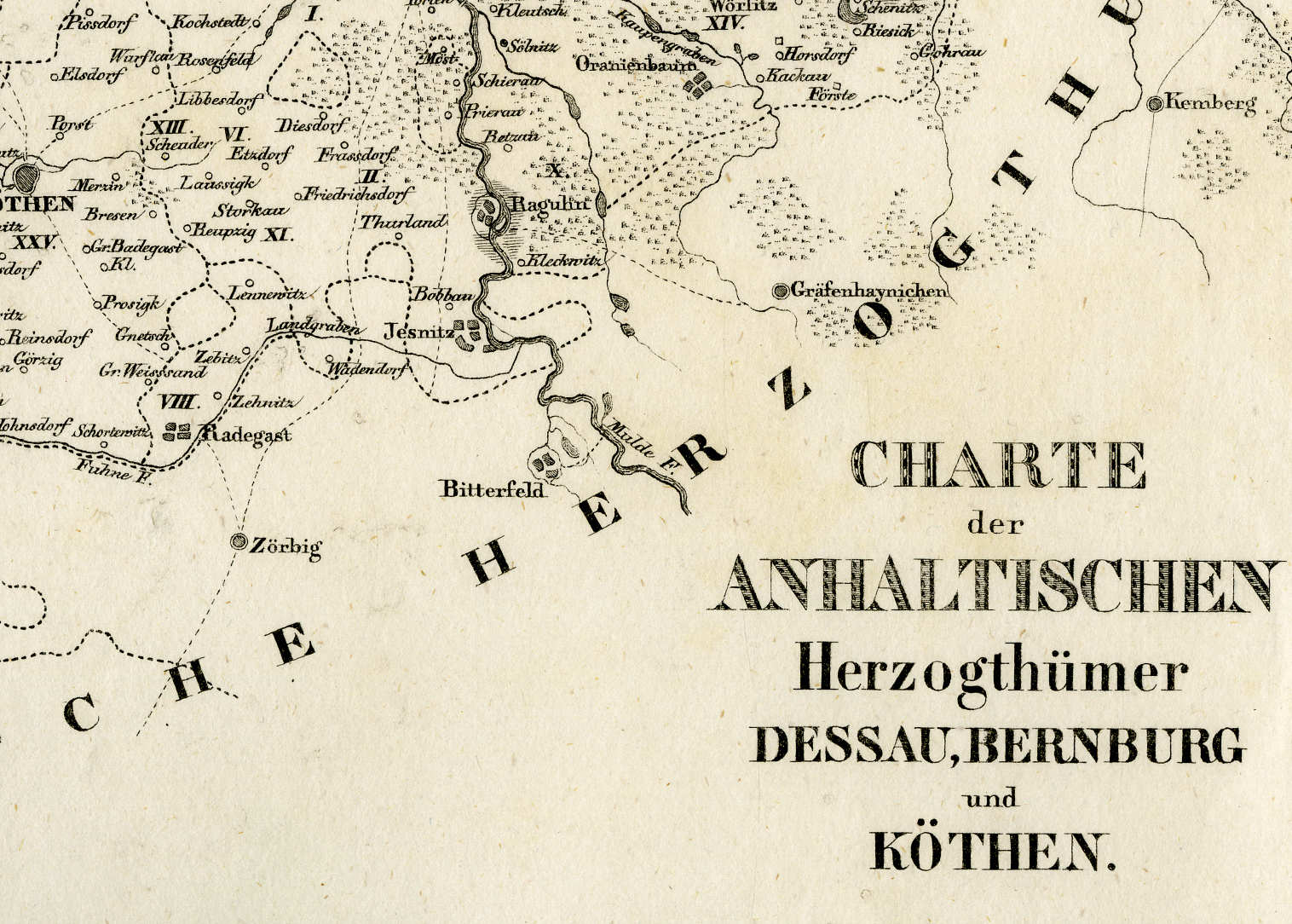 Antique Map-Region Dessau Bernburg Kothen-Herzogthümer-Ersch und Gruber ...