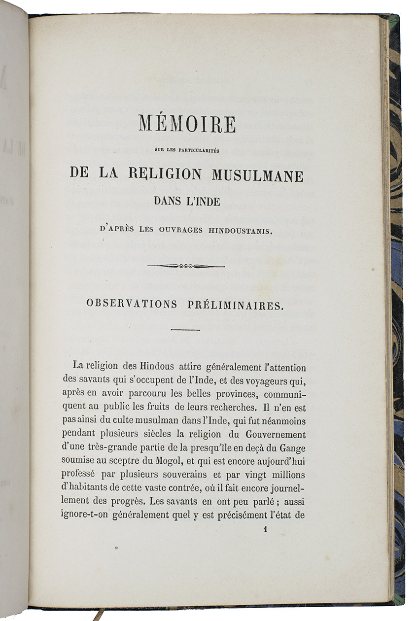 Memoire sur les particularites de la religion Musulmane dans l'Inde, d ...